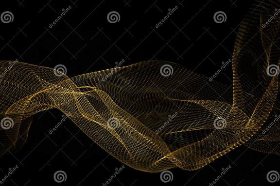 Wireframe Fabric on Black Background 3D Render Stock Illustration ...