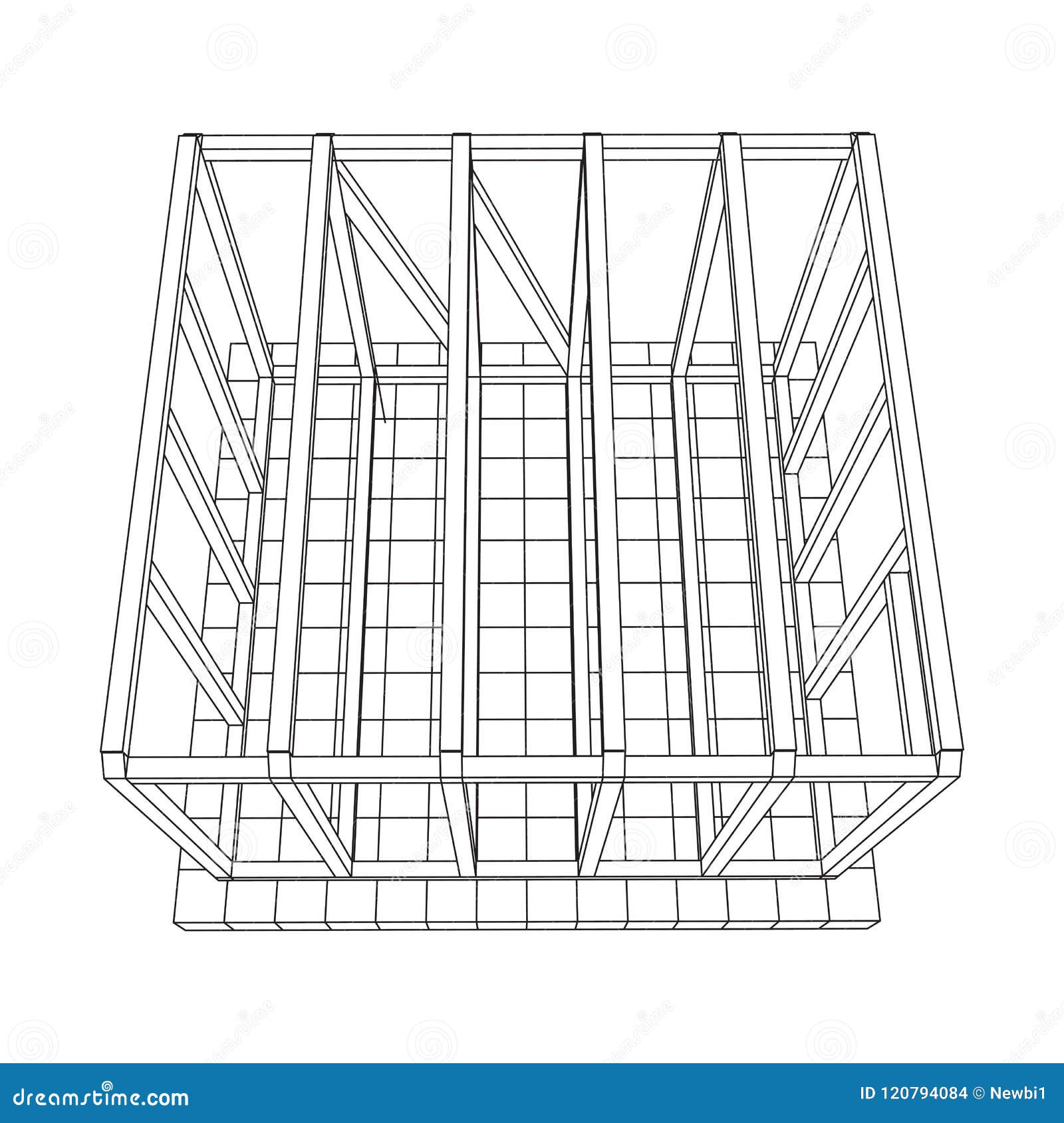 Wireframe framing house stock vector. Illustration of building - 120794084
