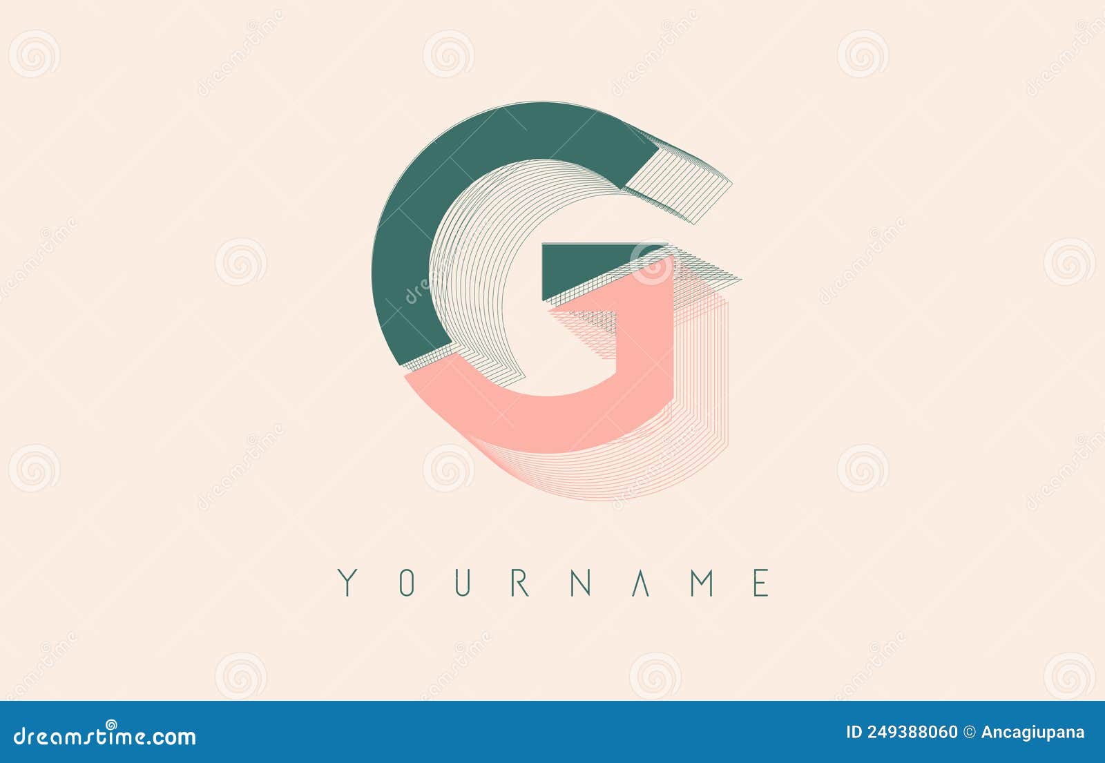 Wireframe G Letter Logo Design in Two Colors. Creative Vector ...