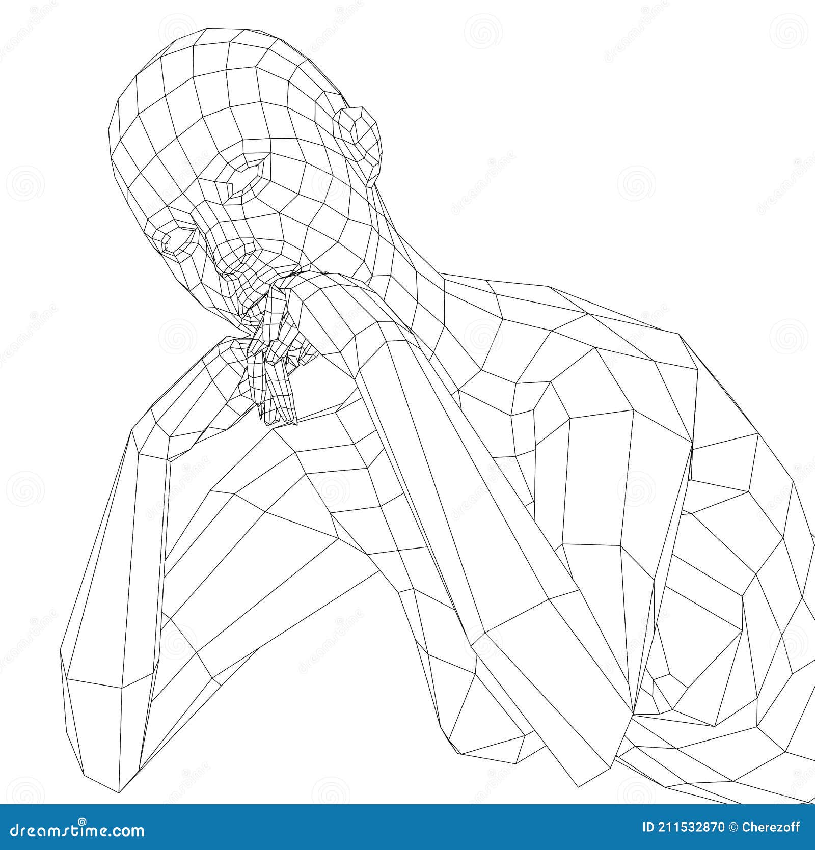 Wireframe Girl in a Pose. Vector Stock Vector - Illustration of erotic ...