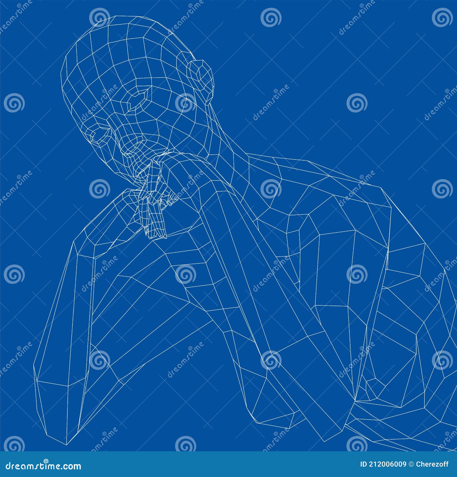 Wireframe Girl in a Pose. Vector Stock Vector - Illustration of person ...