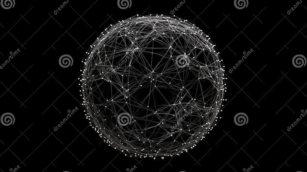 Abstract White Network Sphere Digital Art Modern Technology Background ...