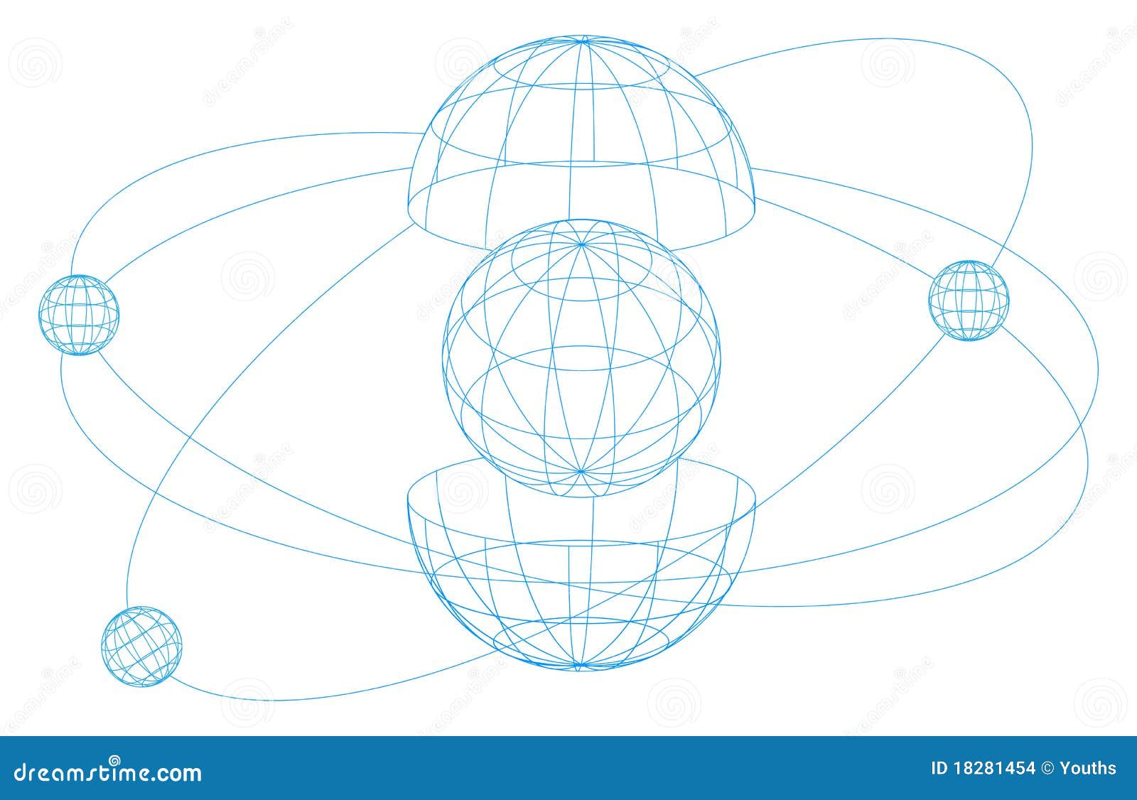 Wireframe globes (vector) stock vector. Illustration of outlines - 18281454