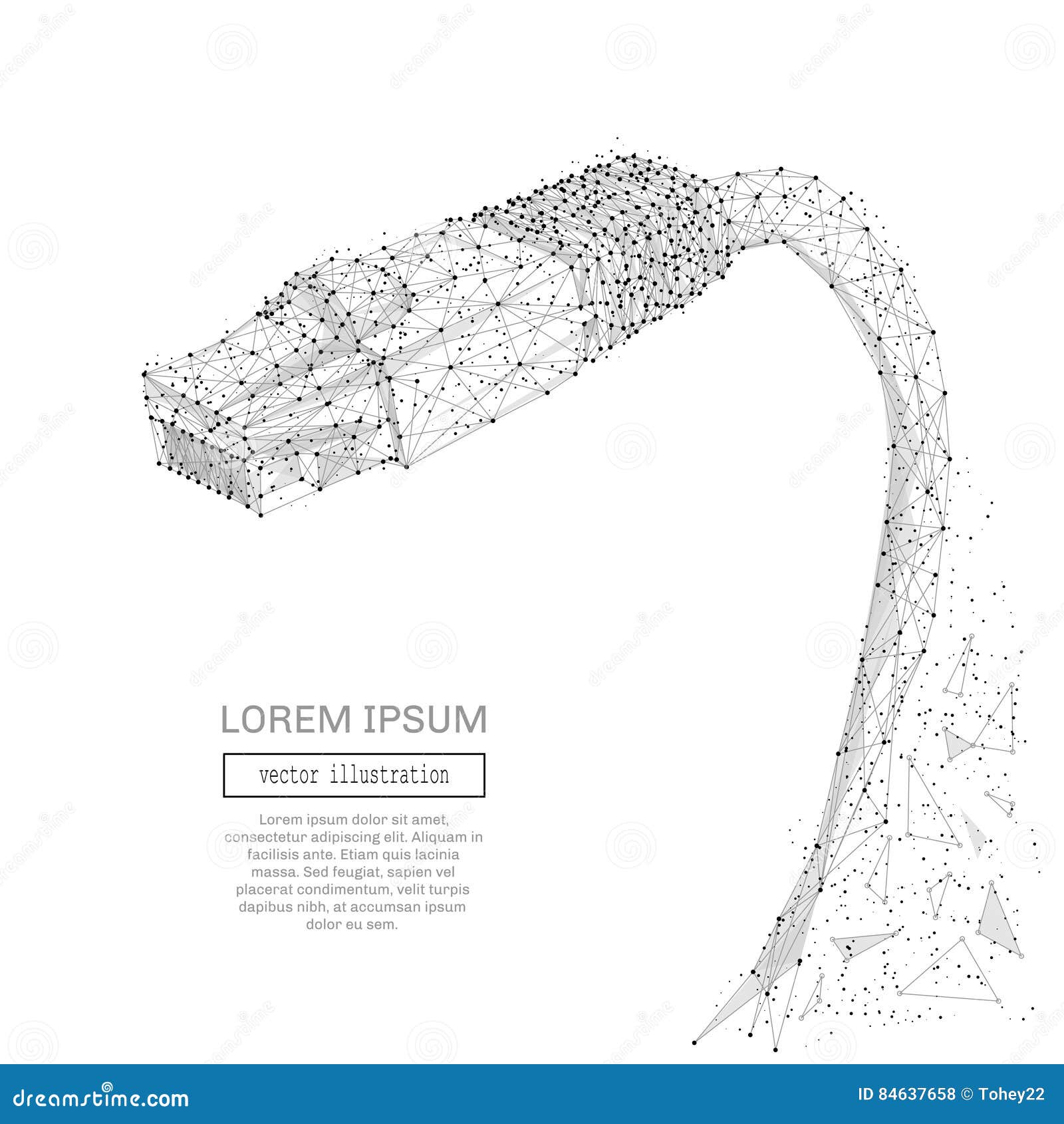 Wireframe Gray Internet Cable Stock Vector - Illustration of element ...