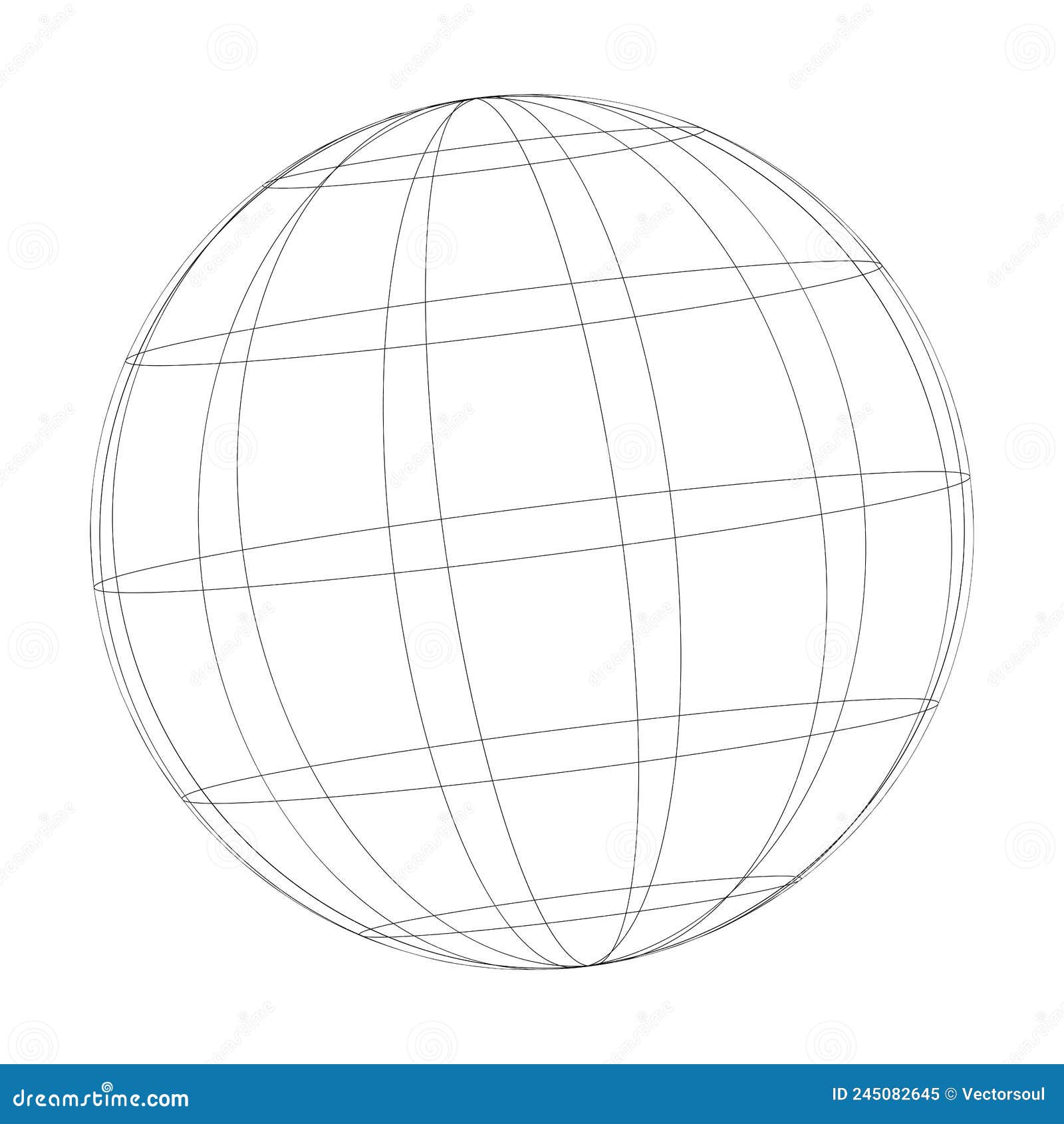 Wireframe, Grid, Mesh Sphere, Globe, Ball Vector Illustration Stock ...
