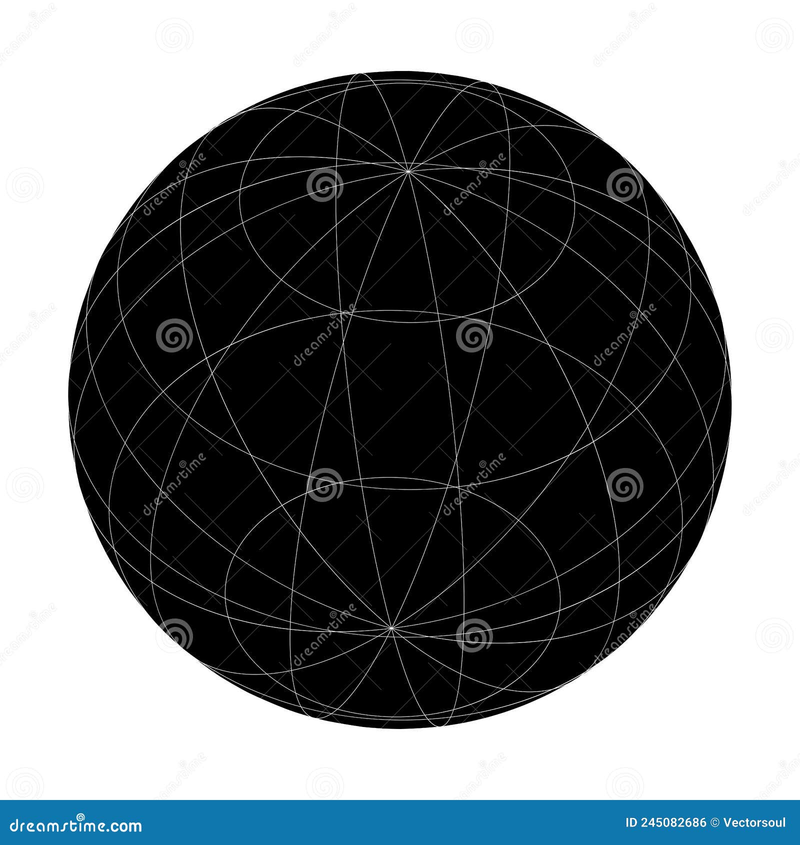 Wireframe, Grid, Mesh Sphere, Globe, Ball Vector Illustration Stock ...
