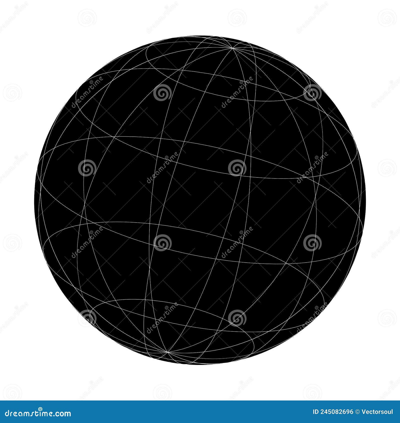 Wireframe, Grid, Mesh Sphere, Globe, Ball Vector Illustration Stock ...