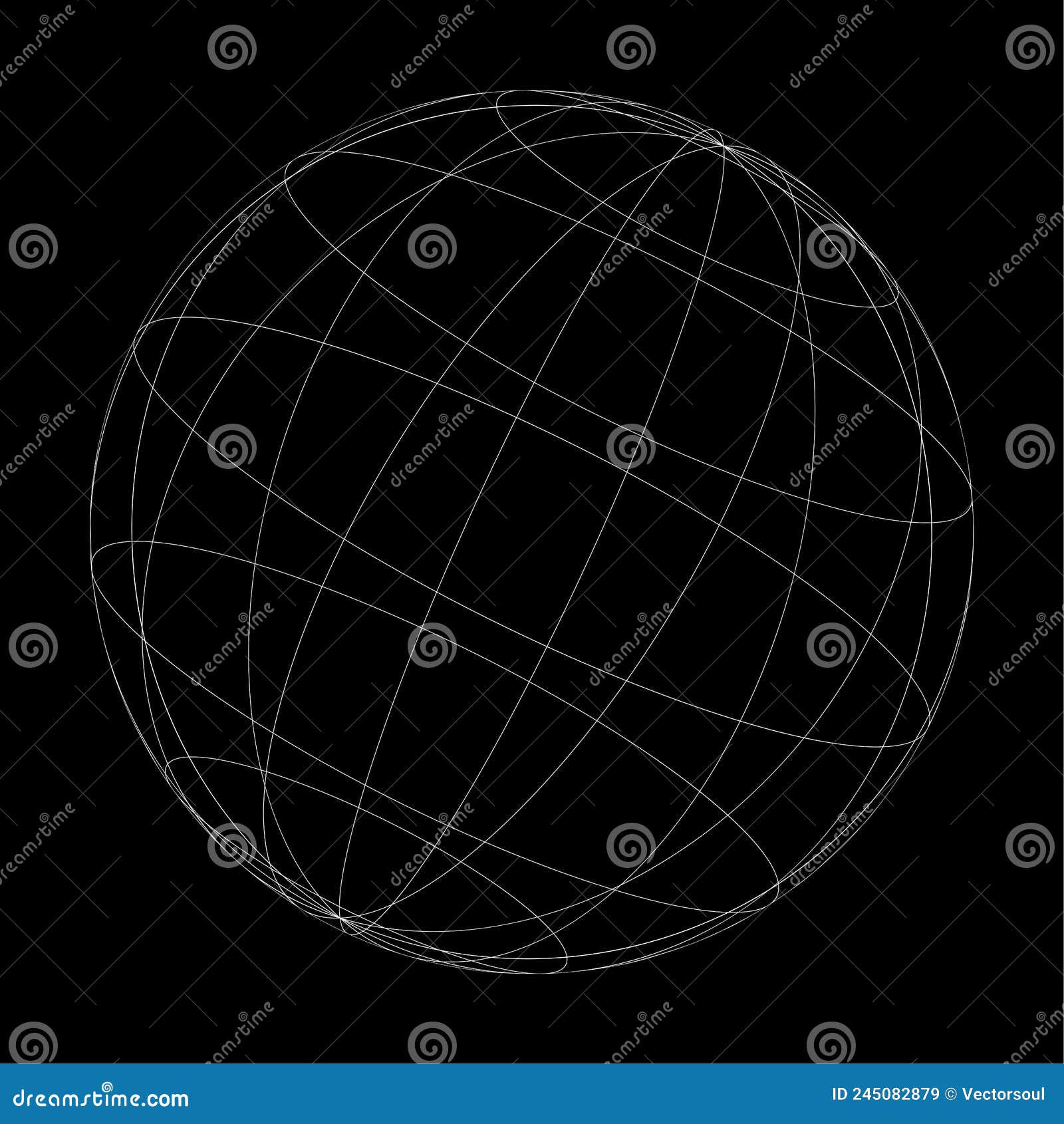 Wireframe, Grid, Mesh Sphere, Globe, Ball Vector Illustration Stock ...
