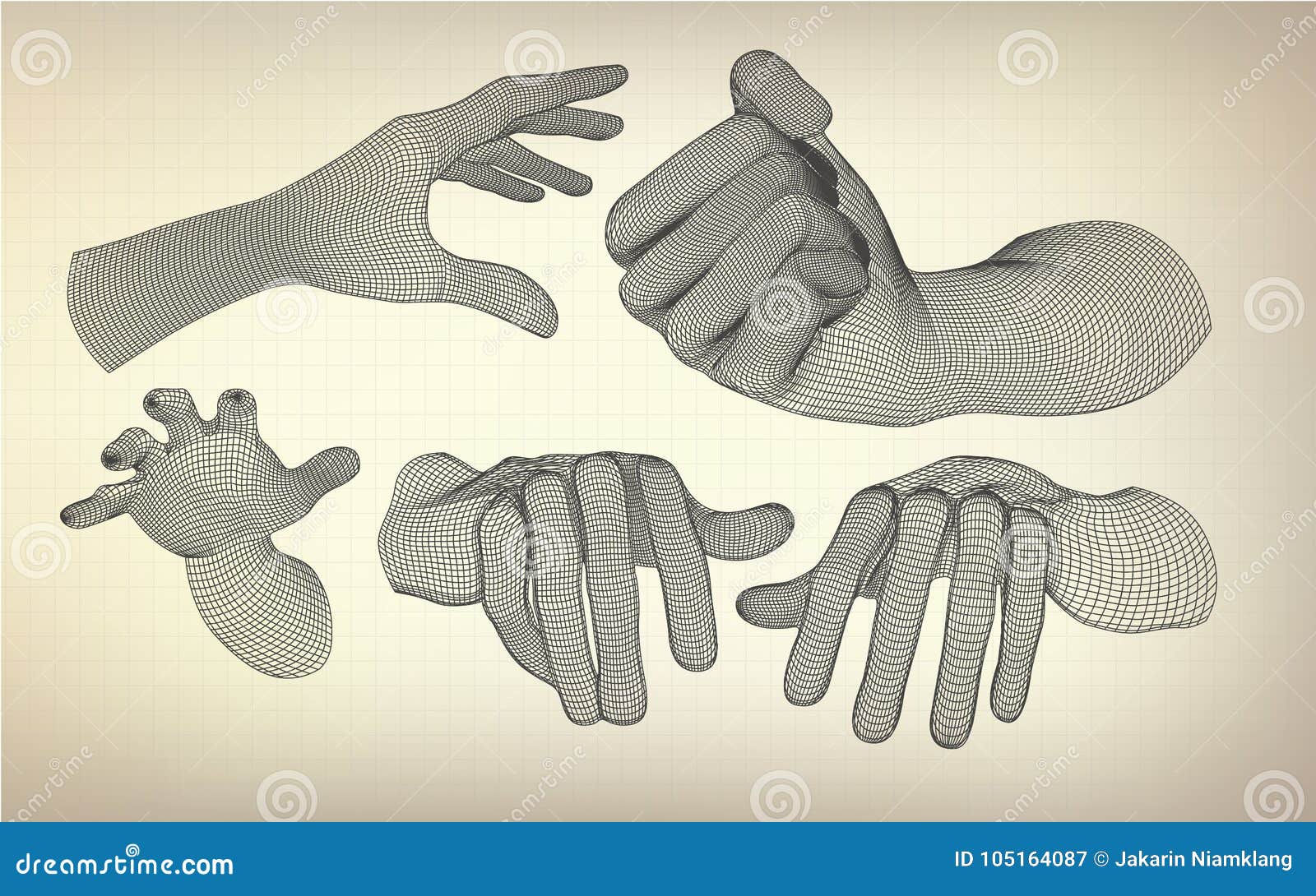 3d Hand Wireframe