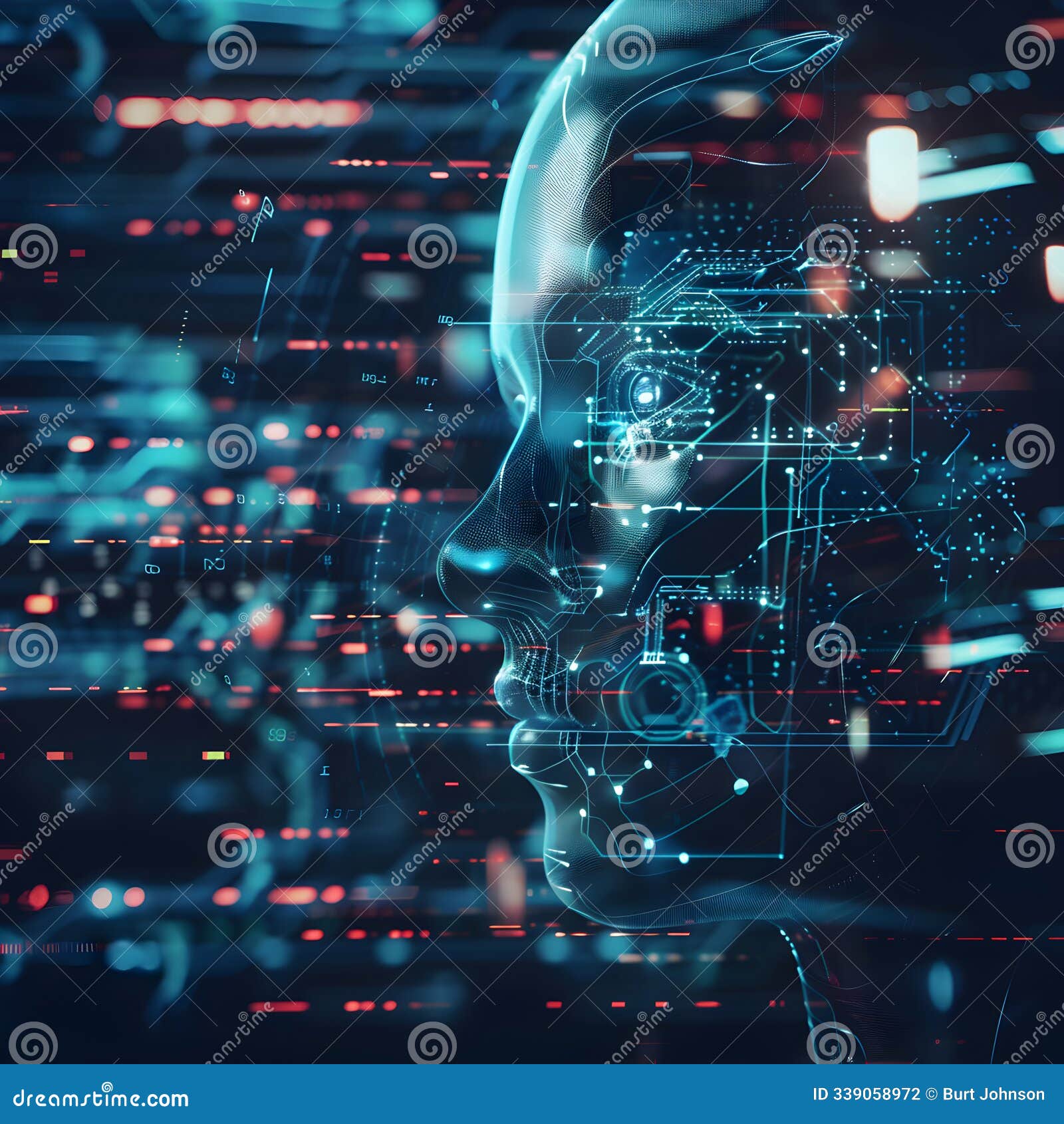 Artificial Intelligence Processing Data in Futuristic Cyberspace ...