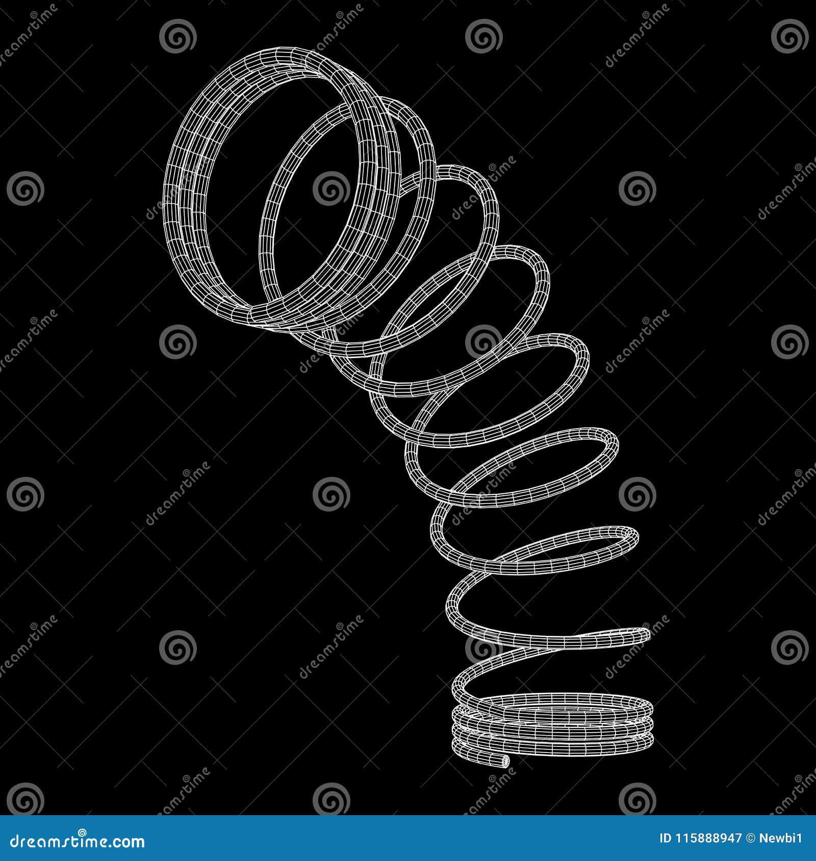 Wireframe helix spring stock vector. Illustration of expansion - 115888947