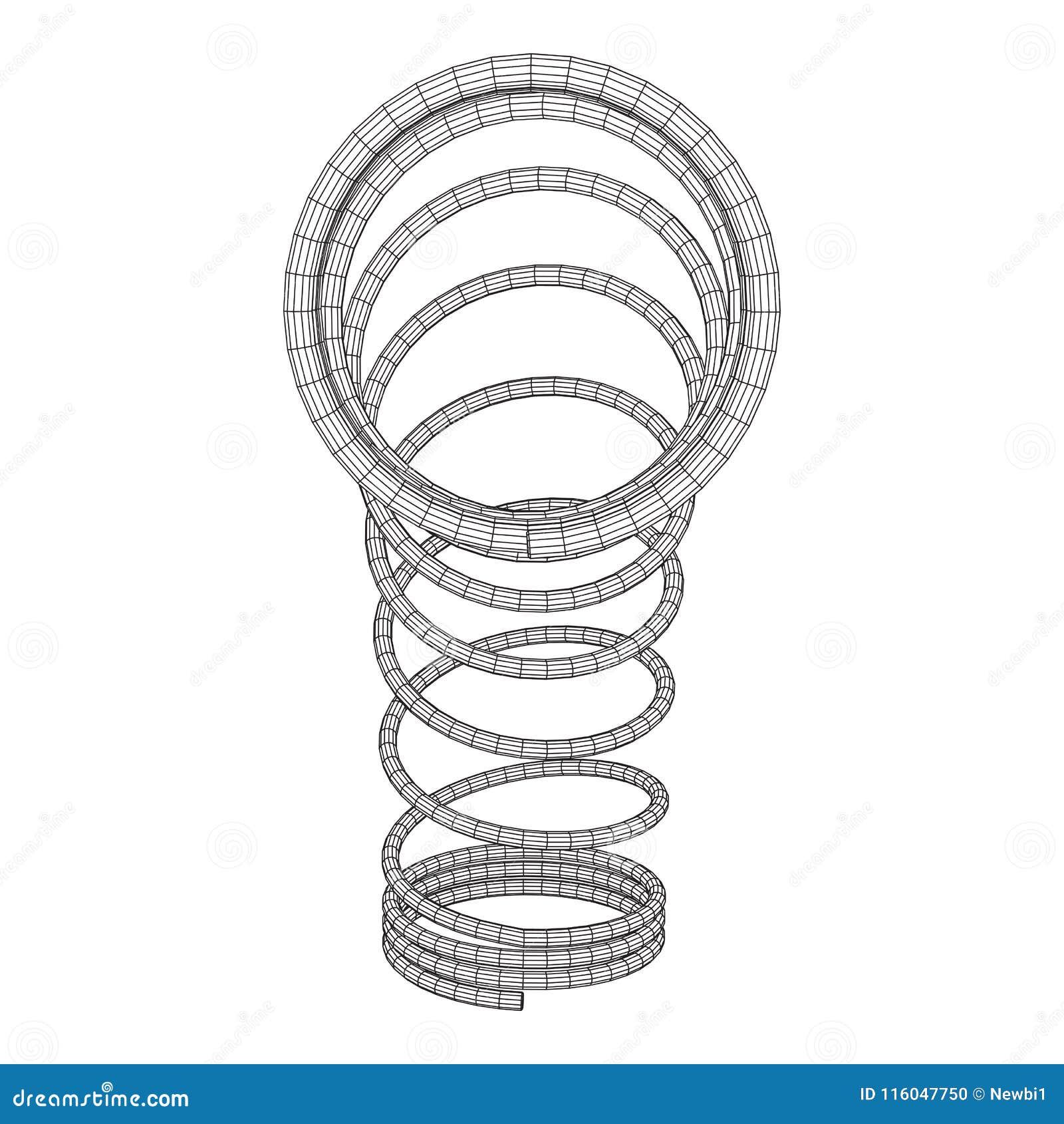 Wireframe helix spring stock vector. Illustration of machine - 116047750