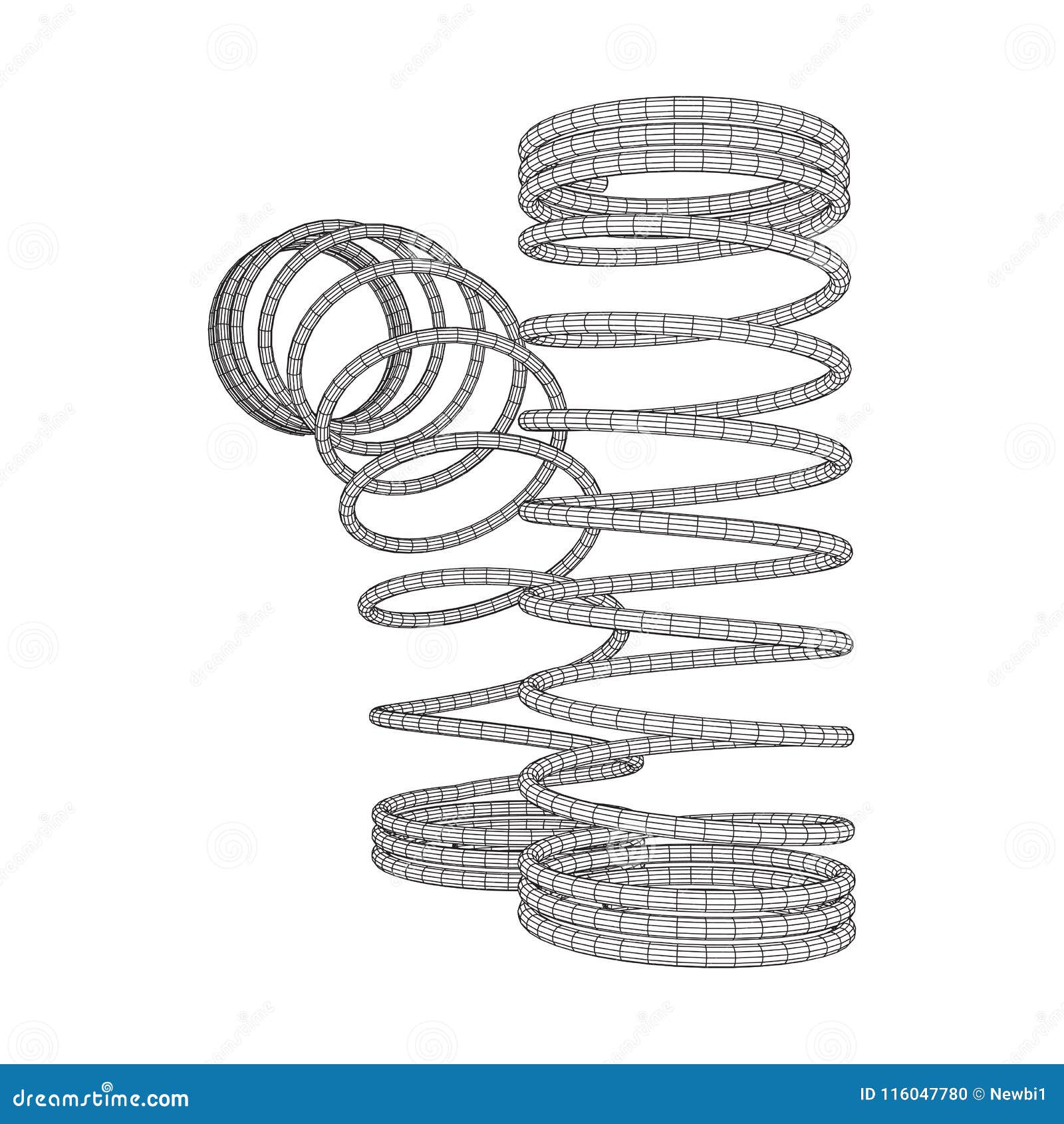 Wireframe helix spring stock vector. Illustration of metal - 116047780