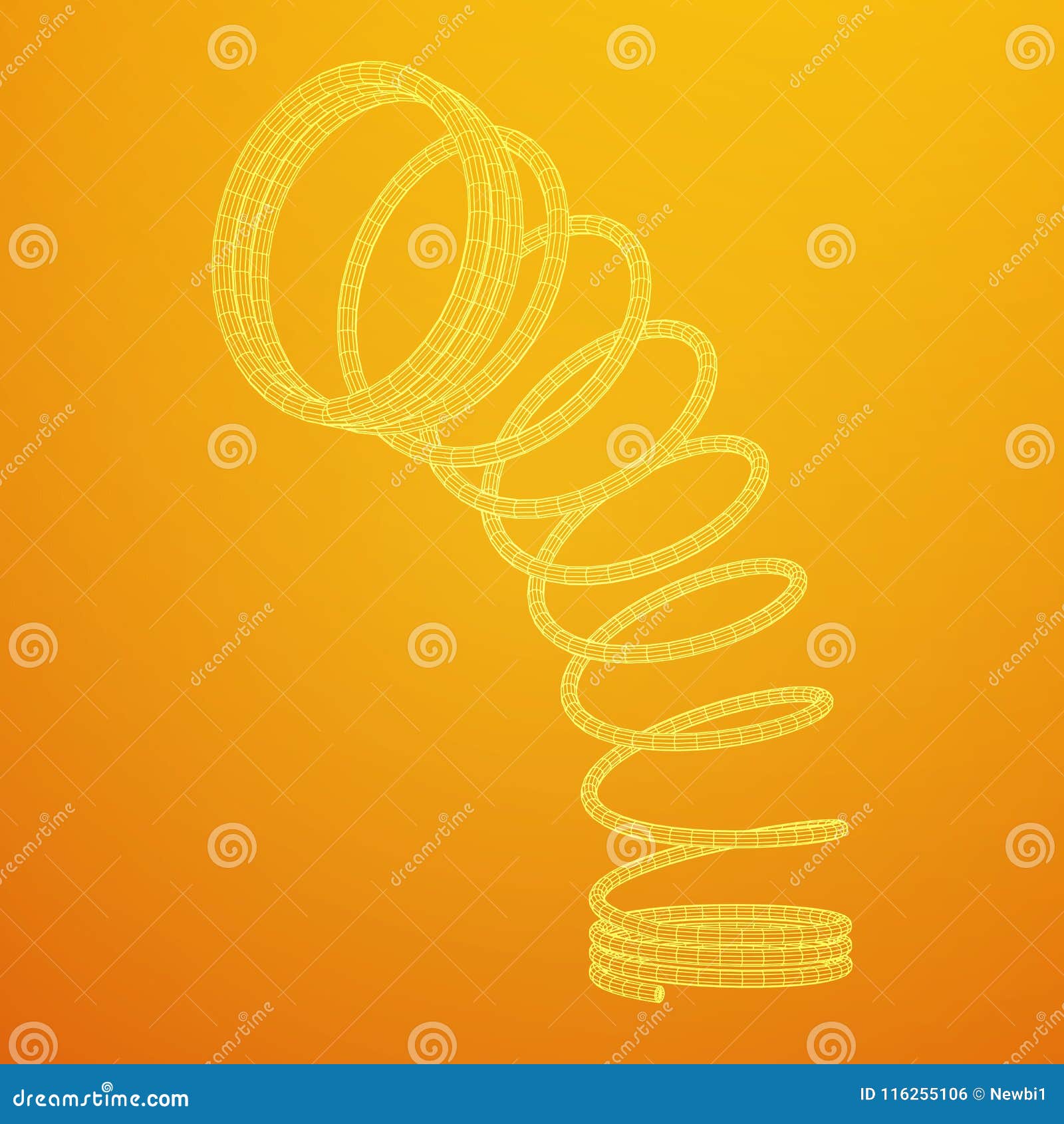 Wireframe helix spring stock vector. Illustration of iron - 116255106