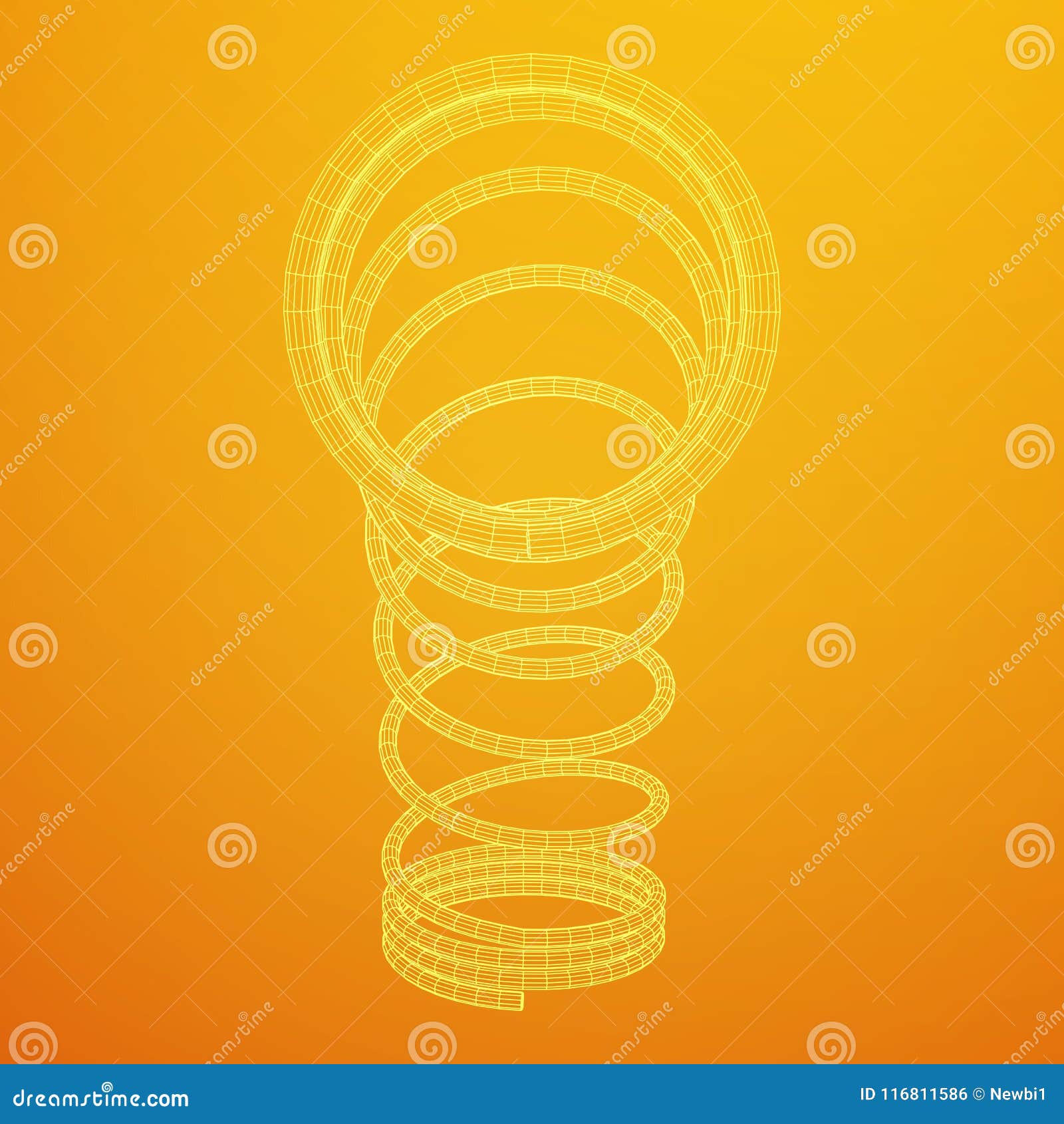 Wireframe helix spring stock vector. Illustration of metallic - 116811586
