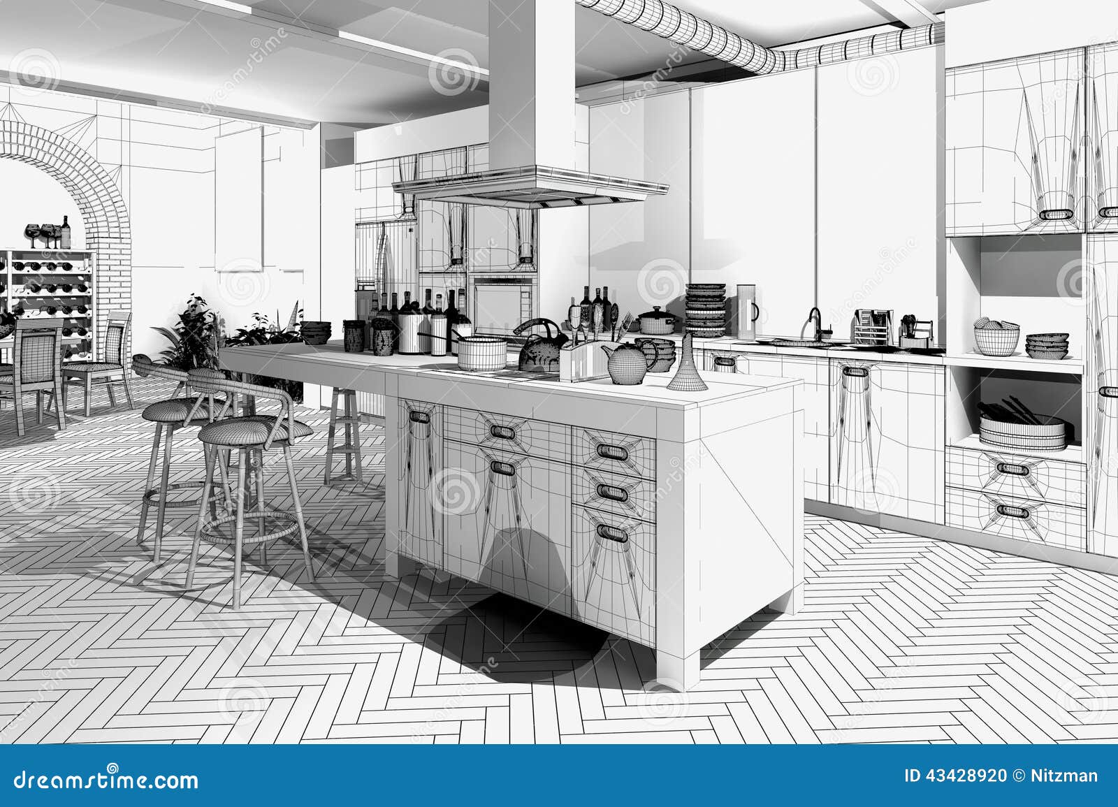 Wireframe House stock illustration. Illustration of interior - 43428920