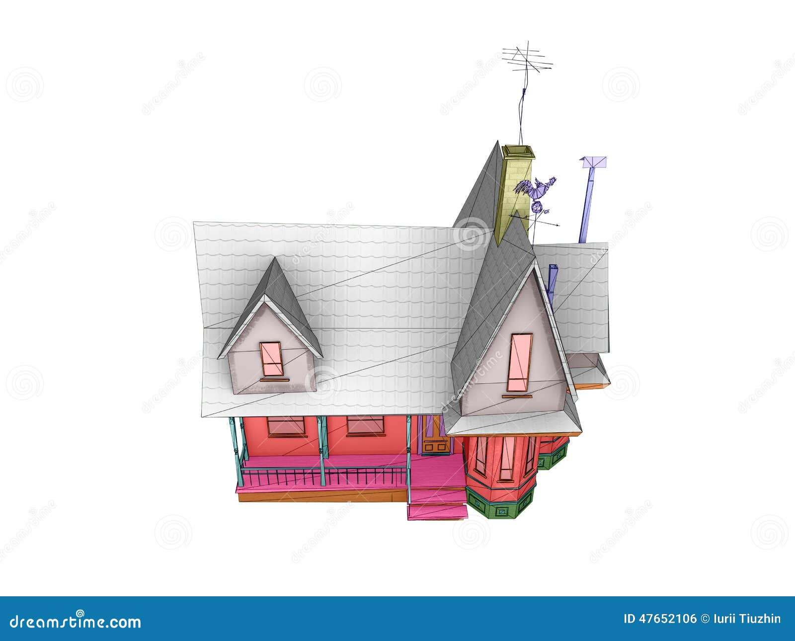 Wireframe house stock illustration. Illustration of cartoons - 47652106