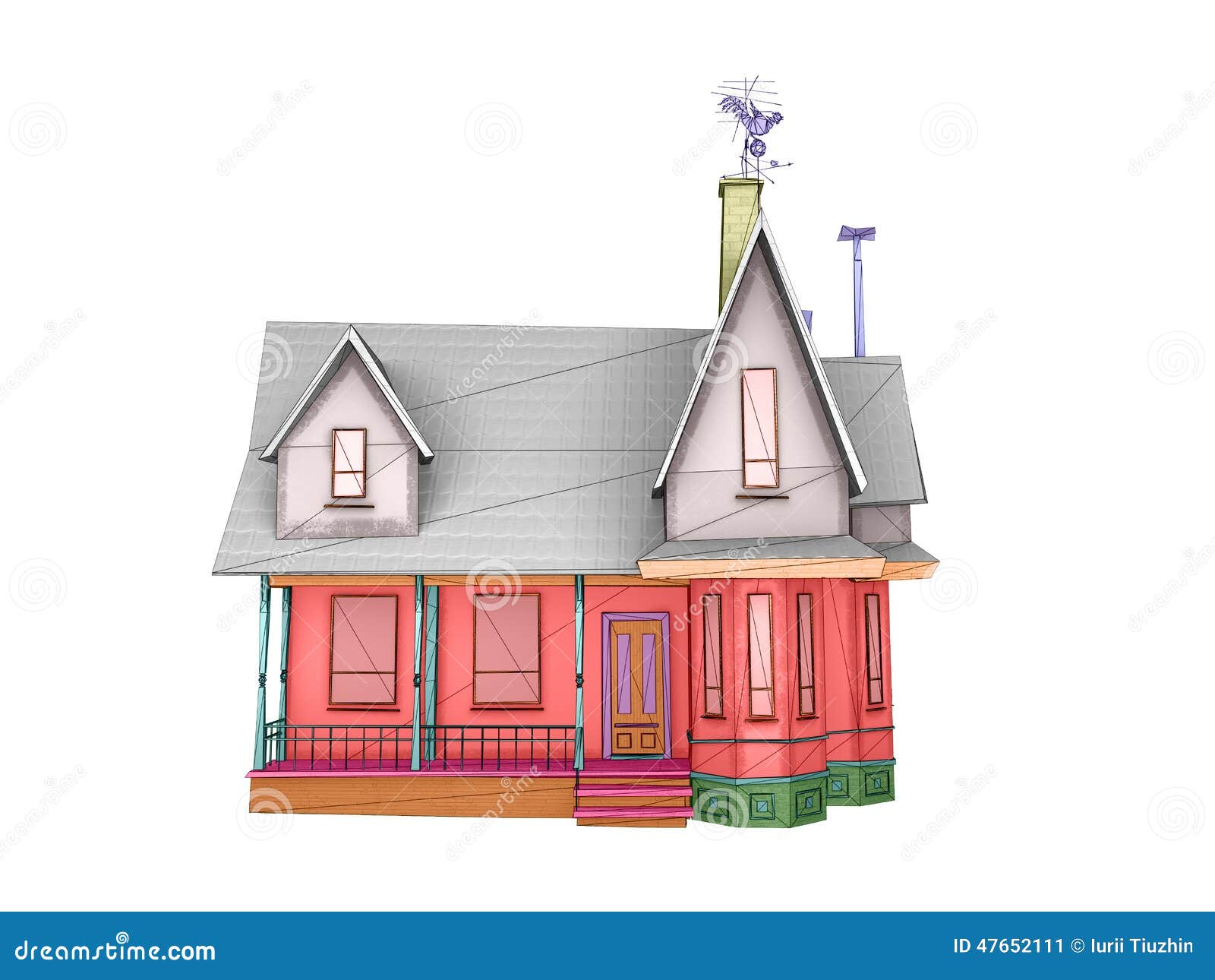 Wireframe house stock illustration. Illustration of dimensional - 47652111
