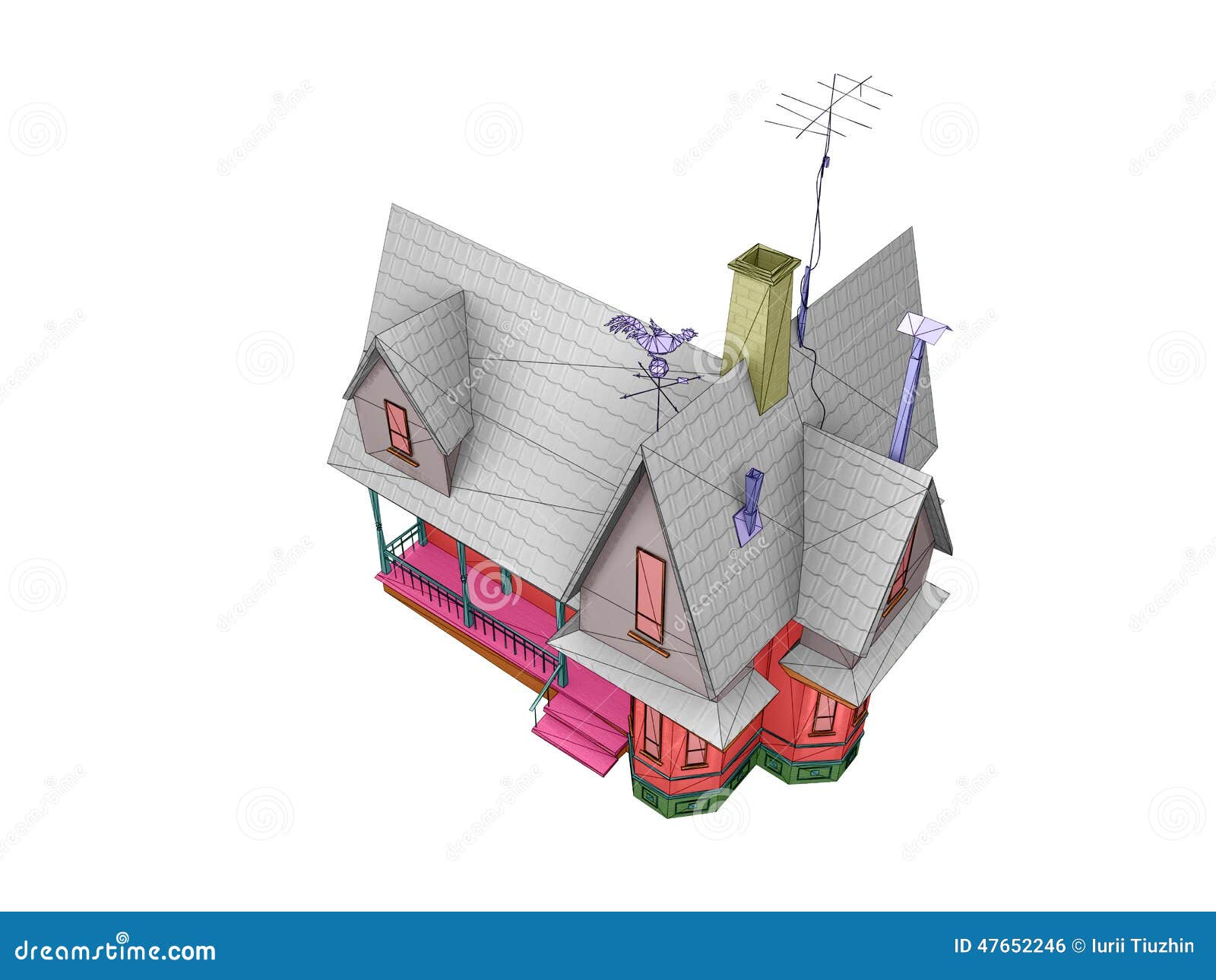 Wireframe house stock illustration. Illustration of facade - 47652246