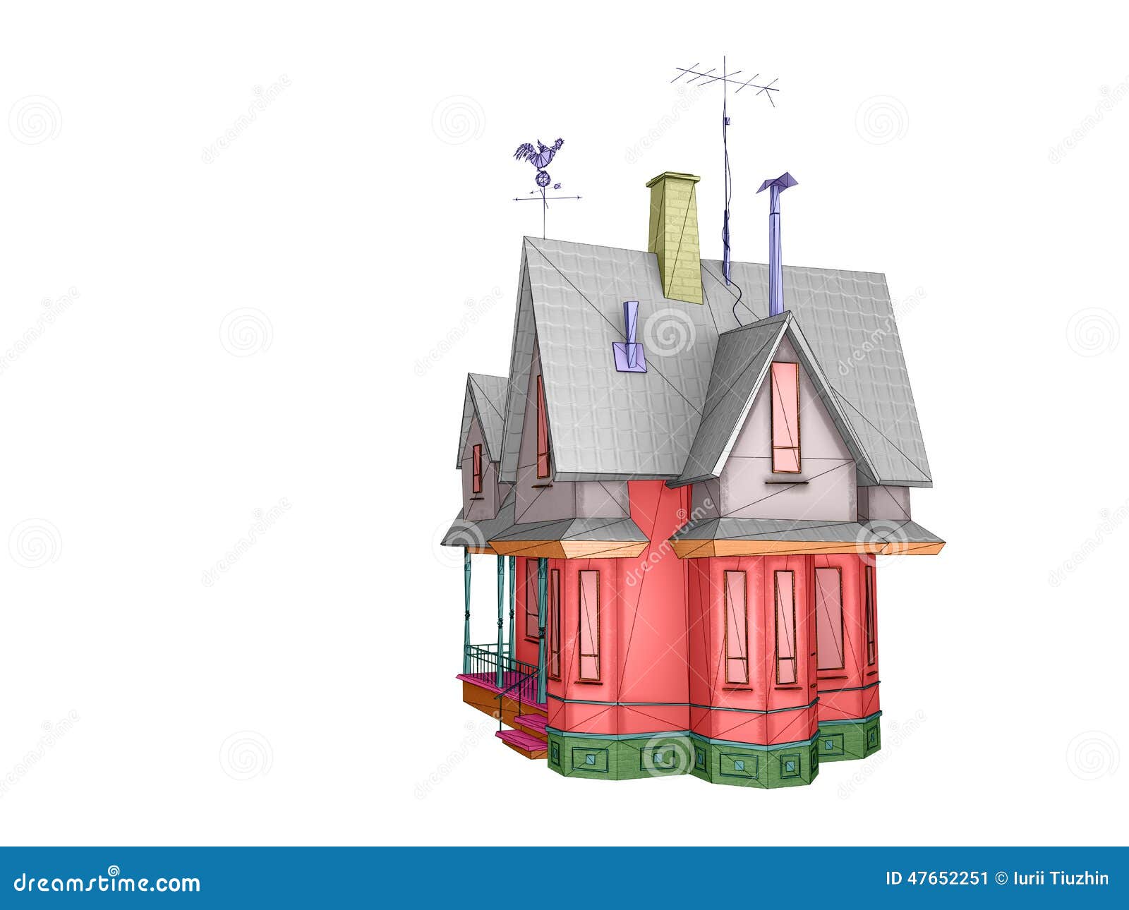 Wireframe house stock illustration. Illustration of cottage - 47652251