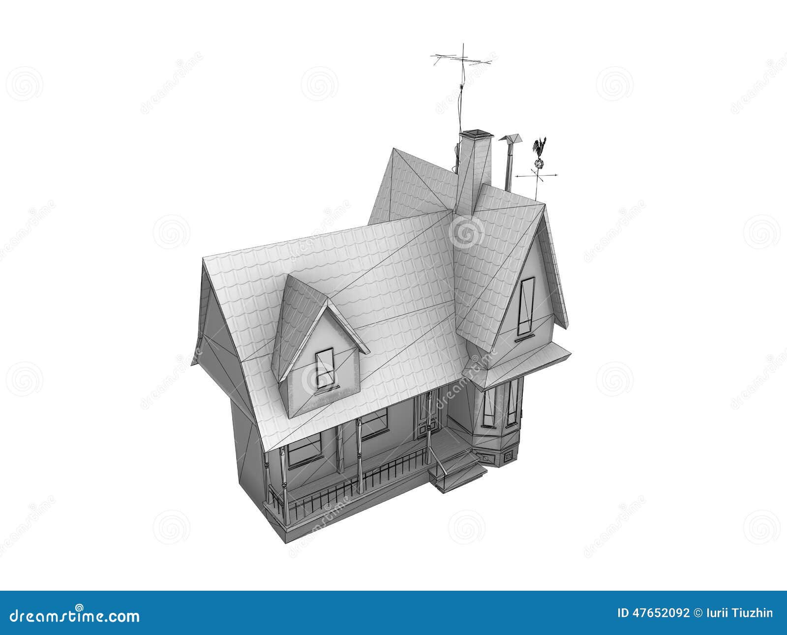 Wireframe house stock illustration. Illustration of front - 47652092