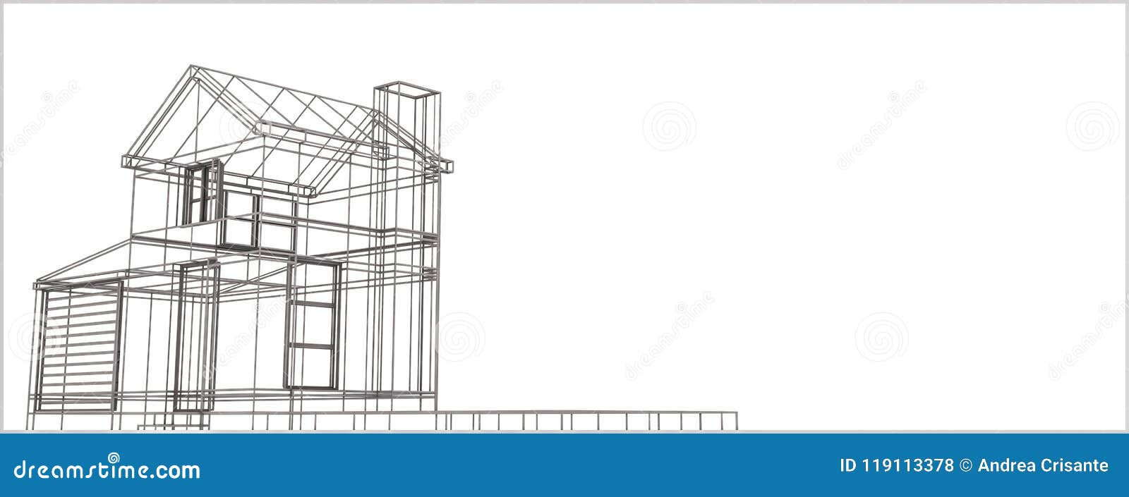 Wireframe House With Floor Plan Stock Image | CartoonDealer.com #12439717