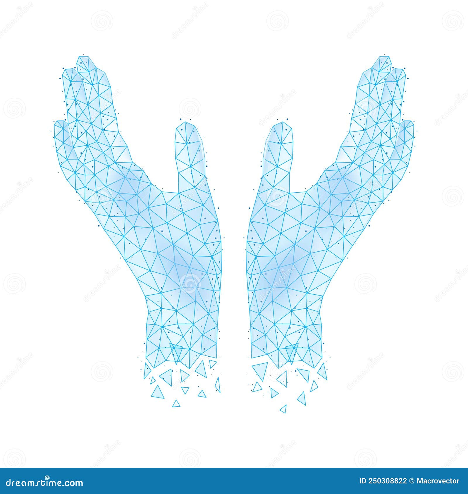 Wireframe Human Hands Composition Stock Photo - Image of hologram, sign ...