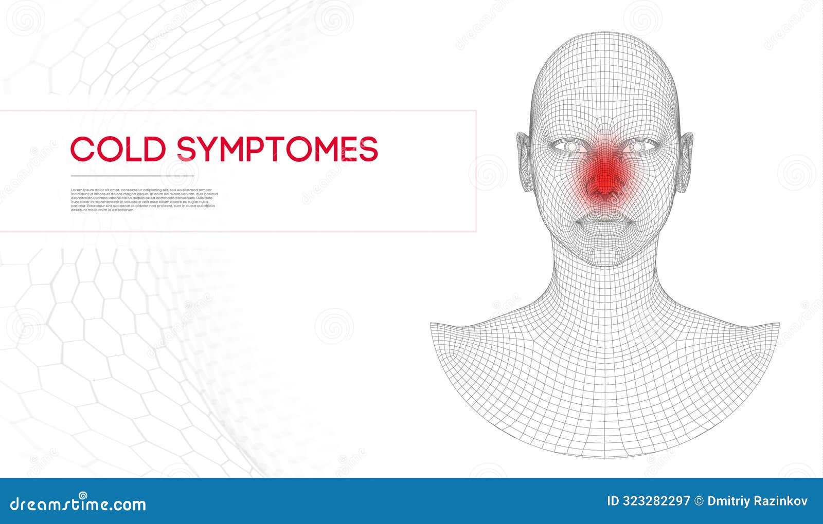 Wireframe Human Head with Cold Symptoms Highlight Stock Vector ...