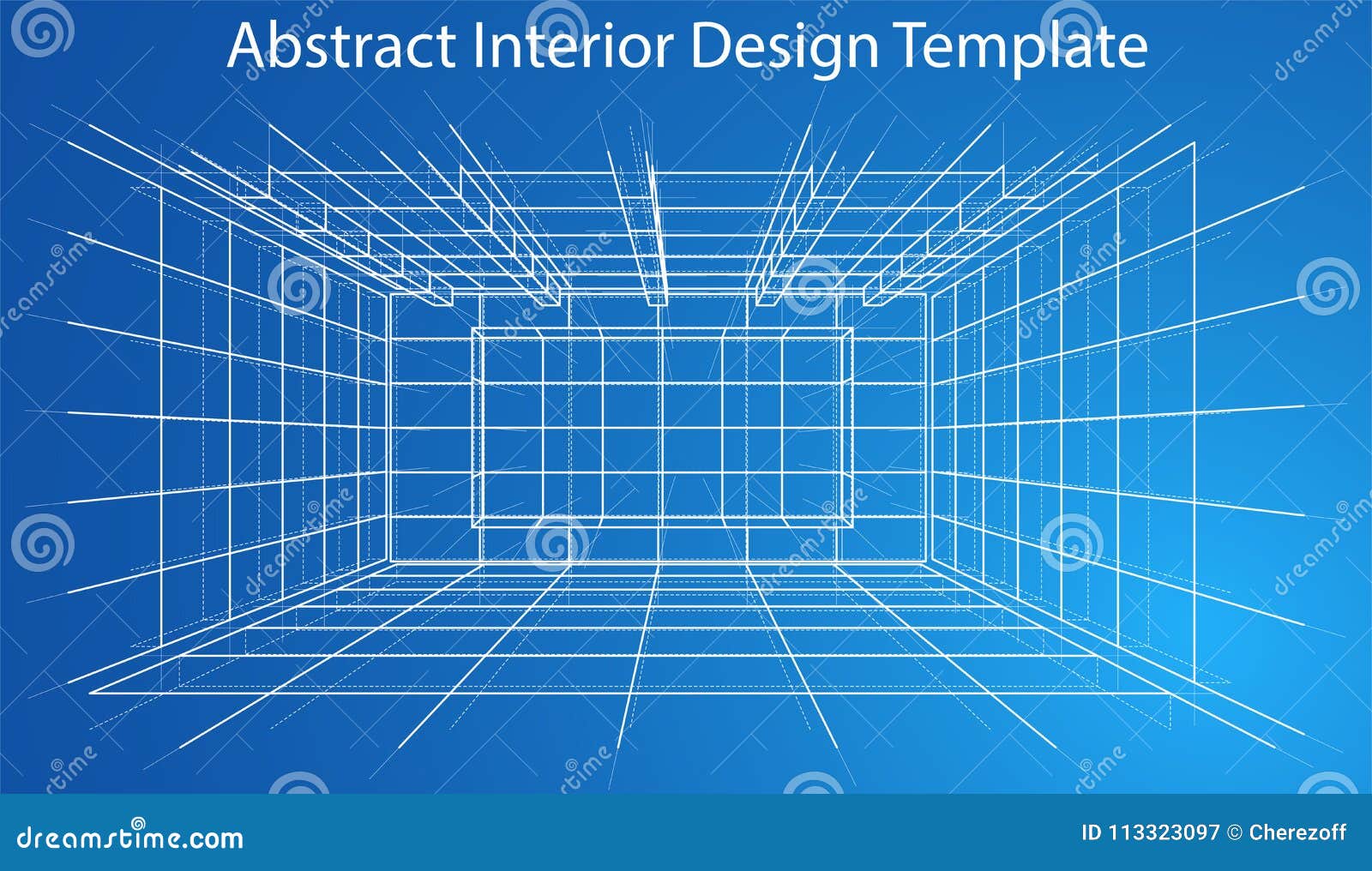 Wireframe Interior. Sketch Style Stock Illustration - Illustration of ...