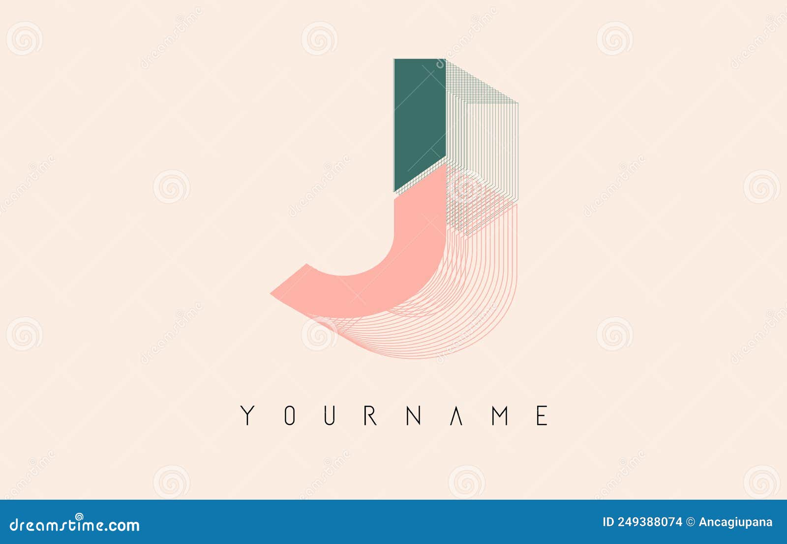 Wireframe J Letter Logo Design in Two Colors. Creative Vector ...