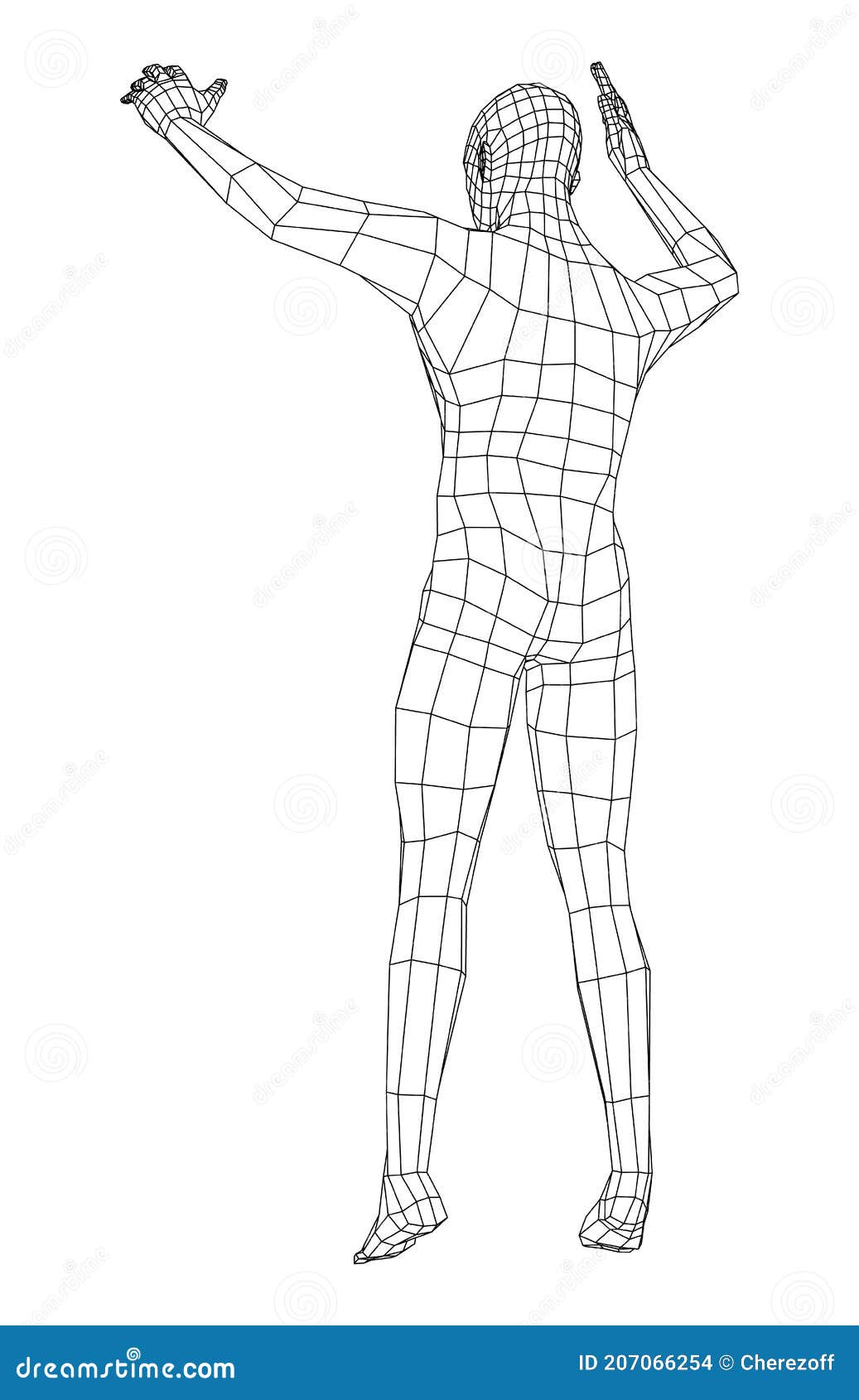 Wireframe Jumping Man. Vector Stock Vector - Illustration of vector ...