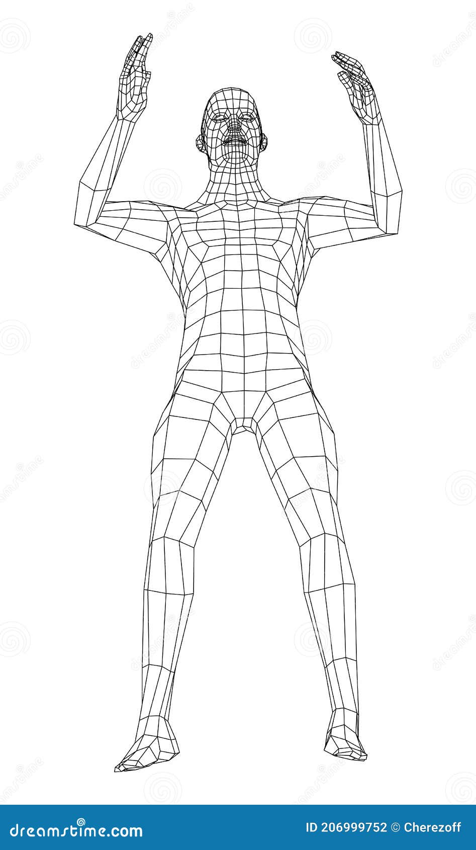 Wireframe Jumping Man. Vector Stock Vector - Illustration of people ...