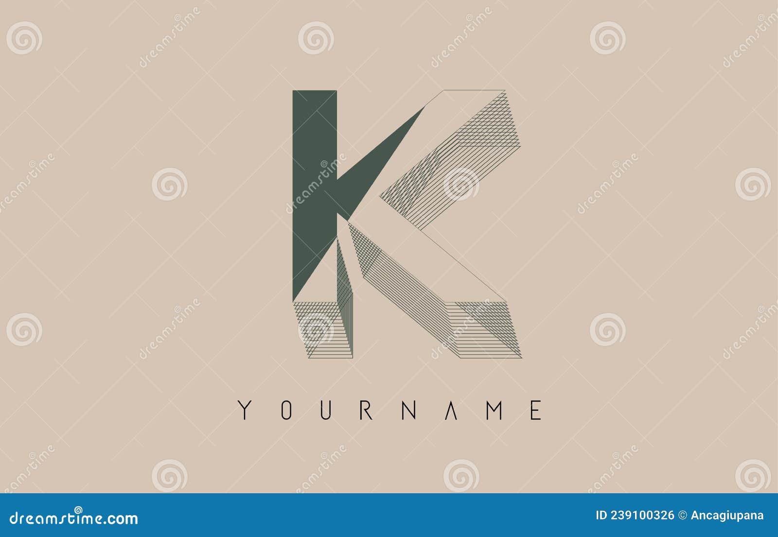 Wireframe K Letter Logo Design in Two Colors. Creative Vector ...