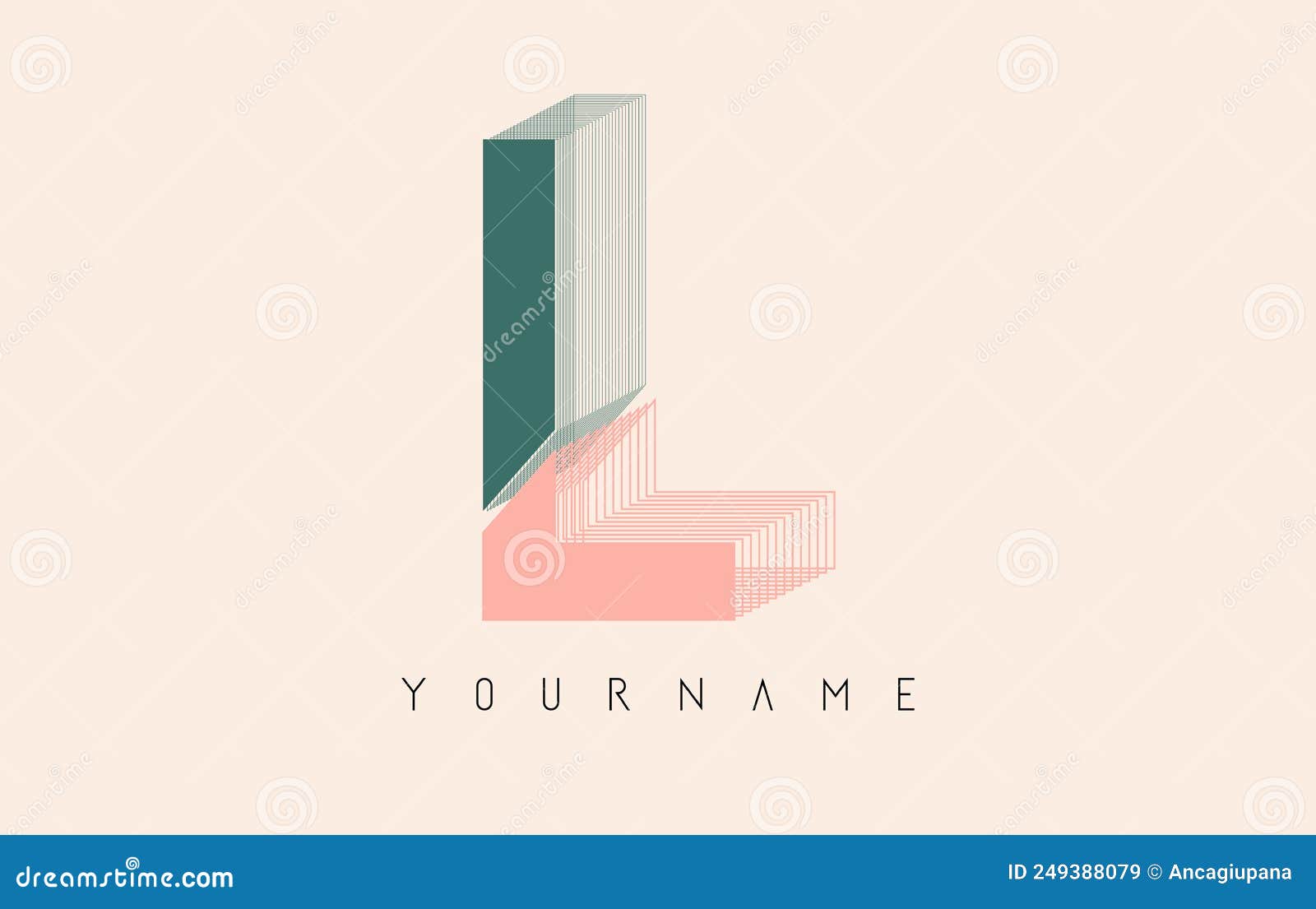 Wireframe L Letter Logo Design in Two Colors. Creative Vector ...