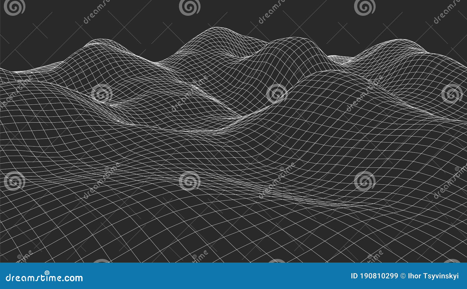 Wireframe Landscape Background. Digital Landscape for Presentations ...
