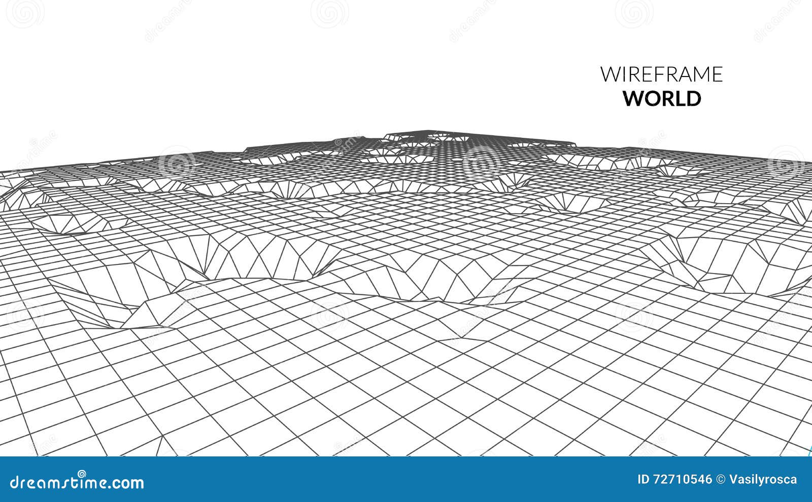 Wireframe Landscape Background. Futuristic Landscape with Line Grid ...