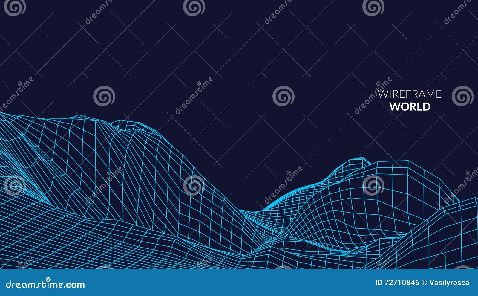 Wireframe Landscape Backgrounds Set. EPS 10 Vector Illustration ...