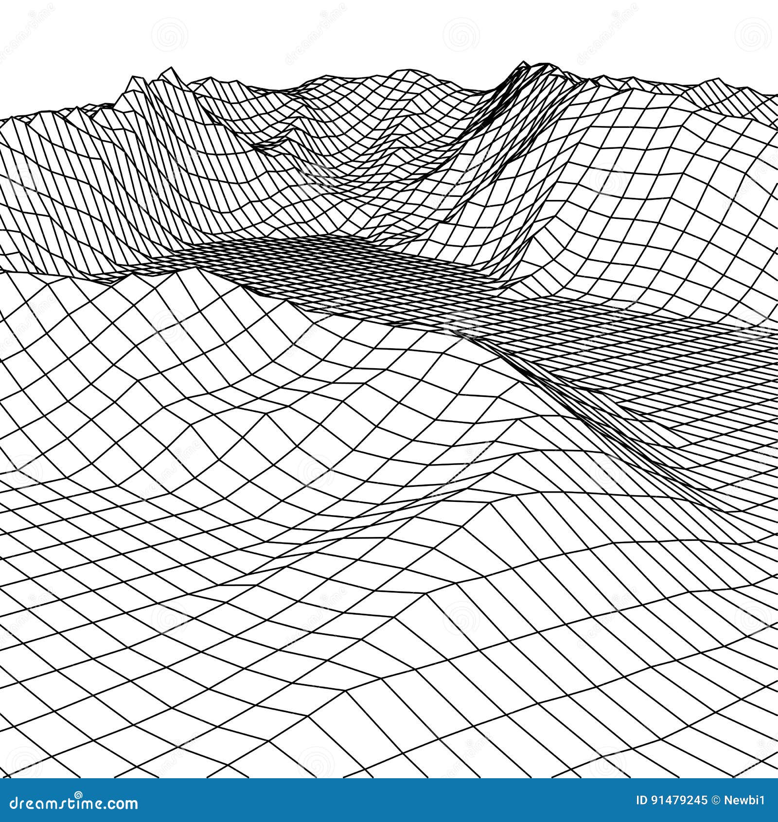 Wireframe Landscape Background. Cartoon Vector | CartoonDealer.com ...