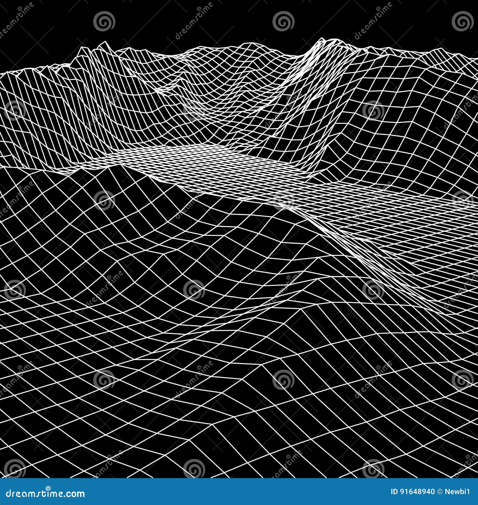 Wireframe Landscape Background. Stock Vector - Illustration of land ...