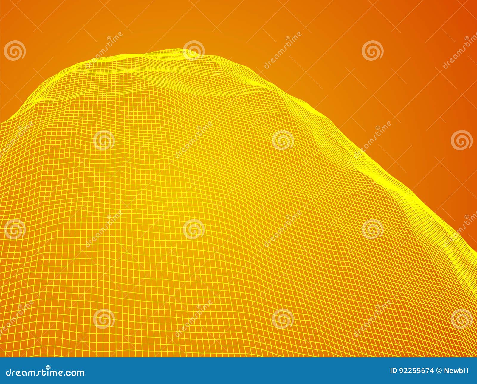 Wireframe Landscape Background. Stock Vector - Illustration of orange ...