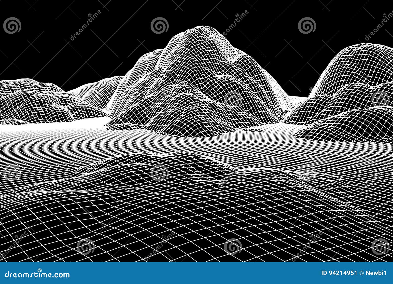 Wireframe Landscape Background. Stock Vector - Illustration of backdrop ...