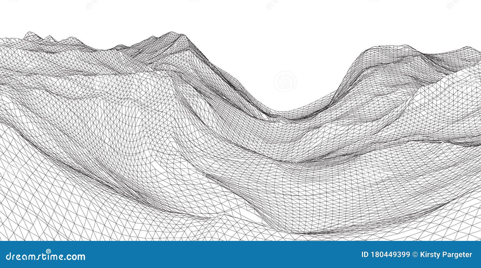 Wireframe Landscape Banner Design Stock Vector - Illustration of ...