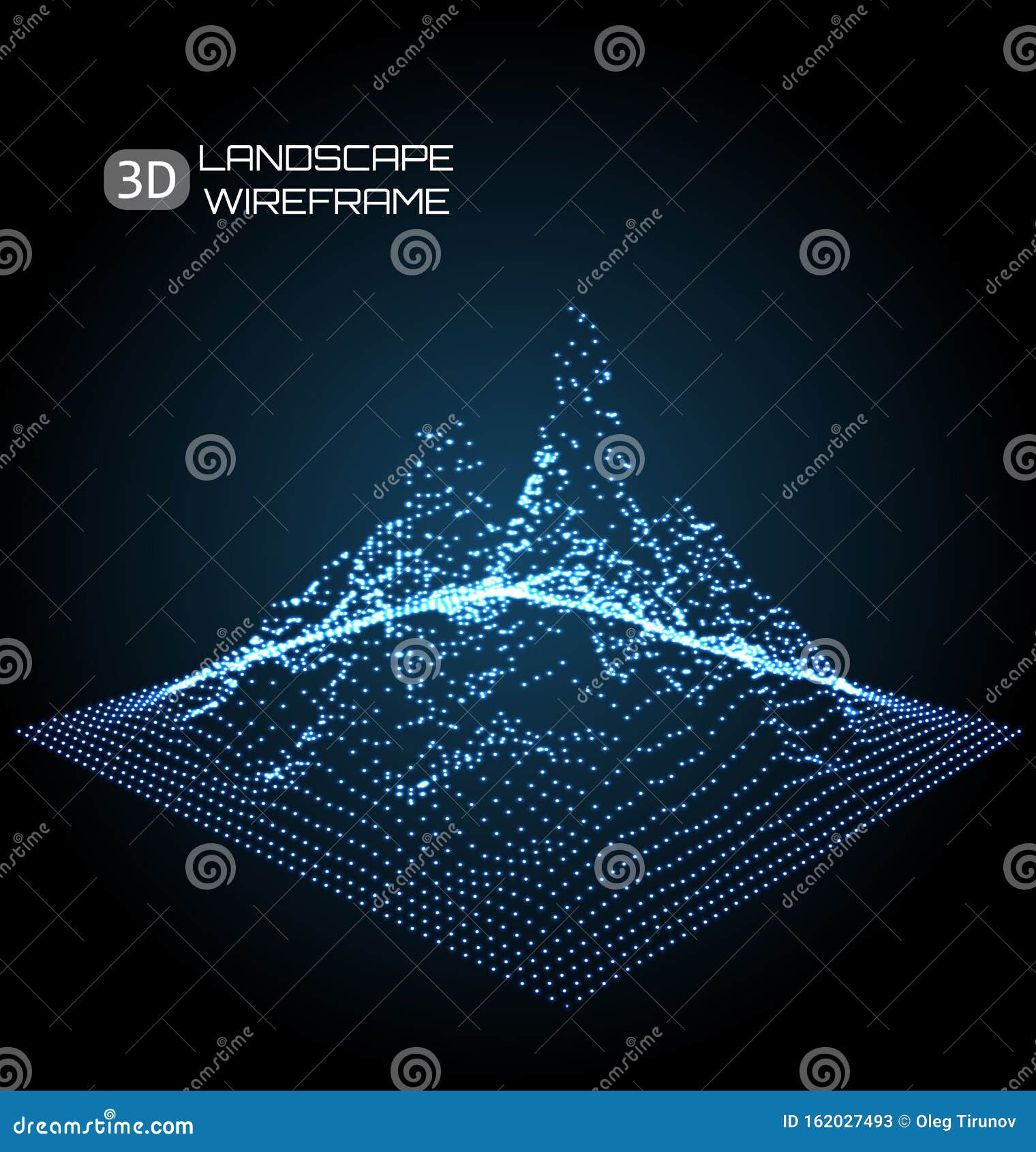 Wireframe Landscape Pattern. Big Data Stock Vector - Illustration of ...