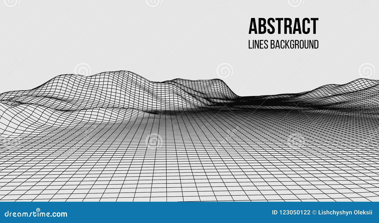 Wireframe Landscape Wire. Wireframe Terrain Polygon Landscape Design ...