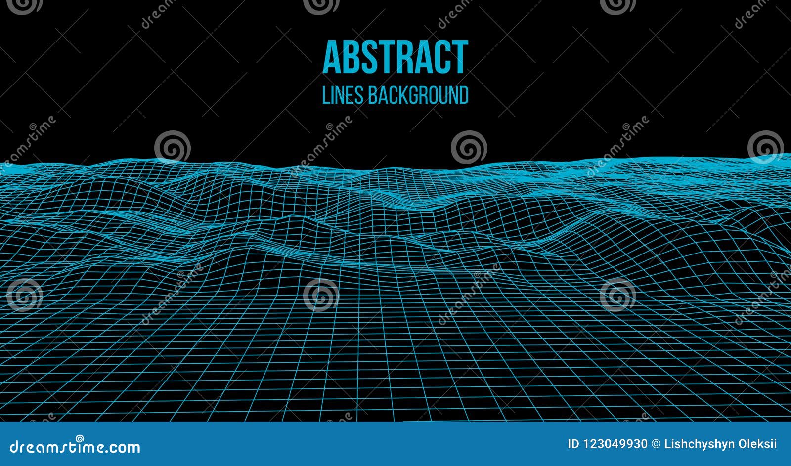 Wireframe Landscape Wire. Wireframe Terrain Polygon Landscape Design ...
