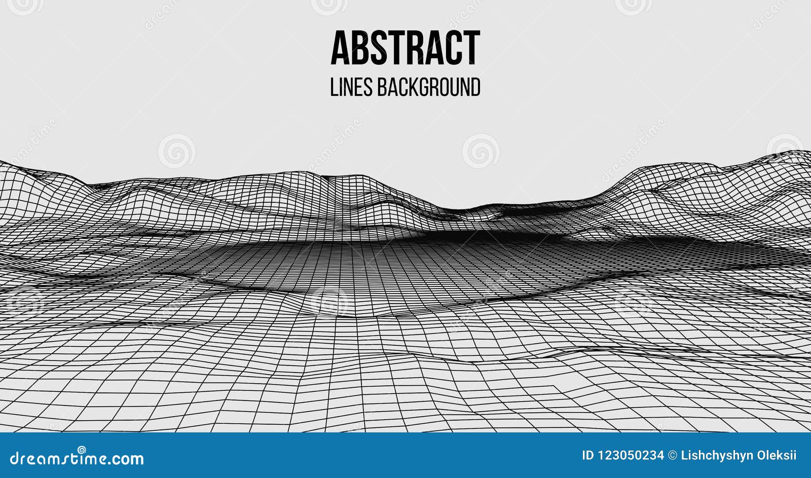Wireframe Landscape Wire. Wireframe Terrain Polygon Landscape Design ...