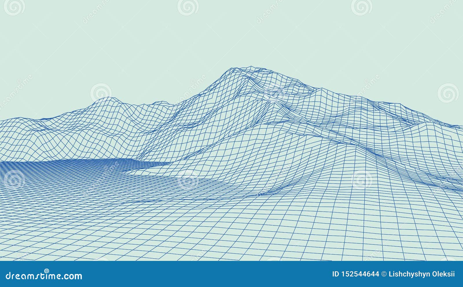 Wireframe Landscape Wire. Wireframe Terrain Polygon Landscape Design ...