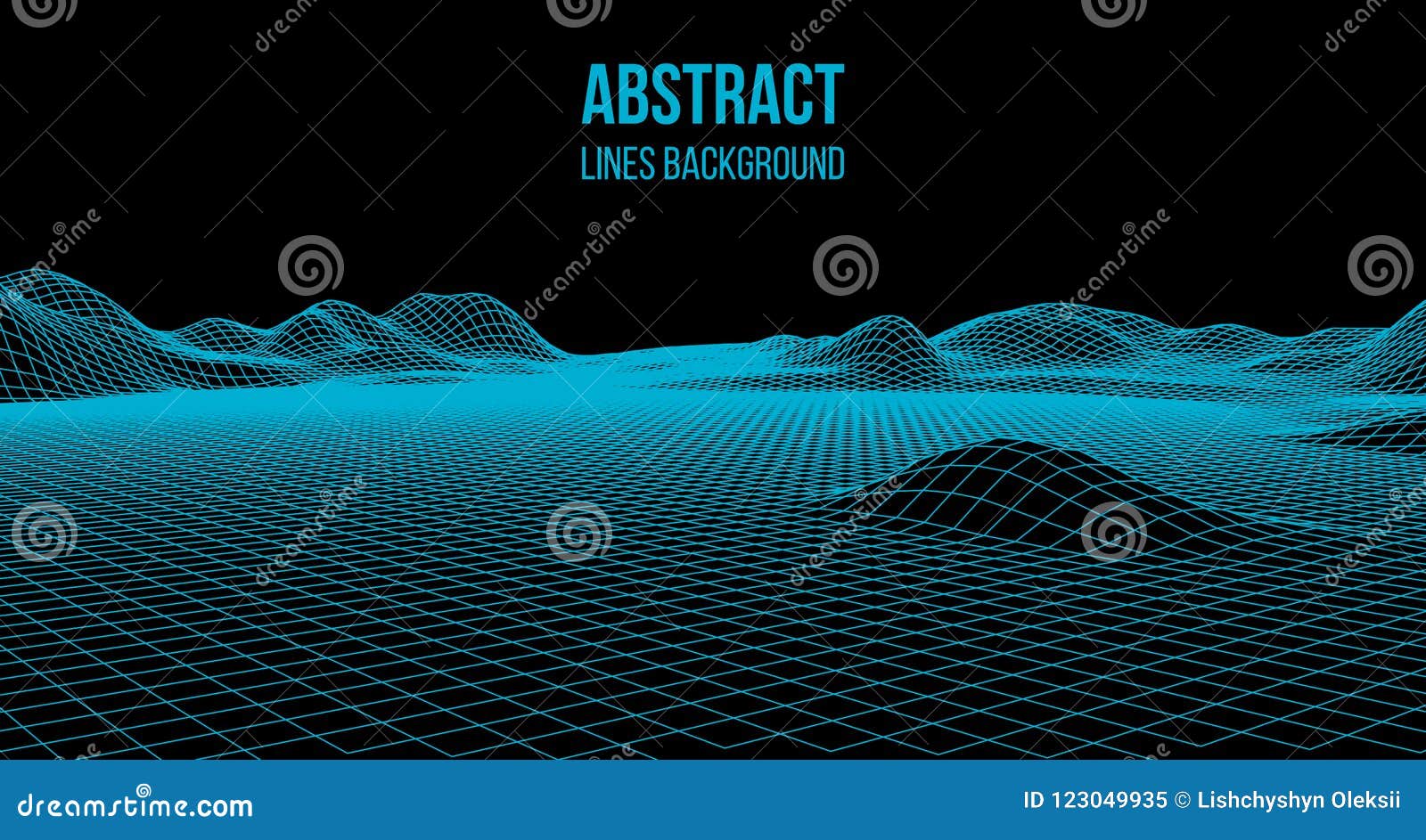 Wireframe Landscape Wire. Wireframe Terrain Polygon Landscape Design ...
