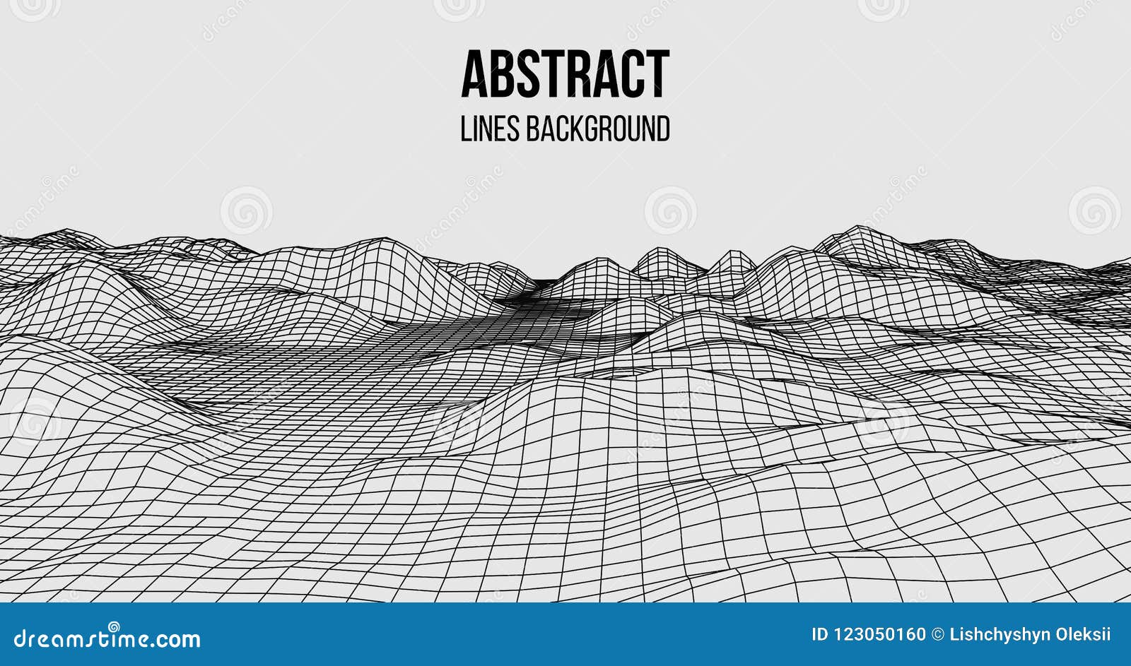 Wireframe Landscape Wire. Wireframe Terrain Polygon Landscape Design ...