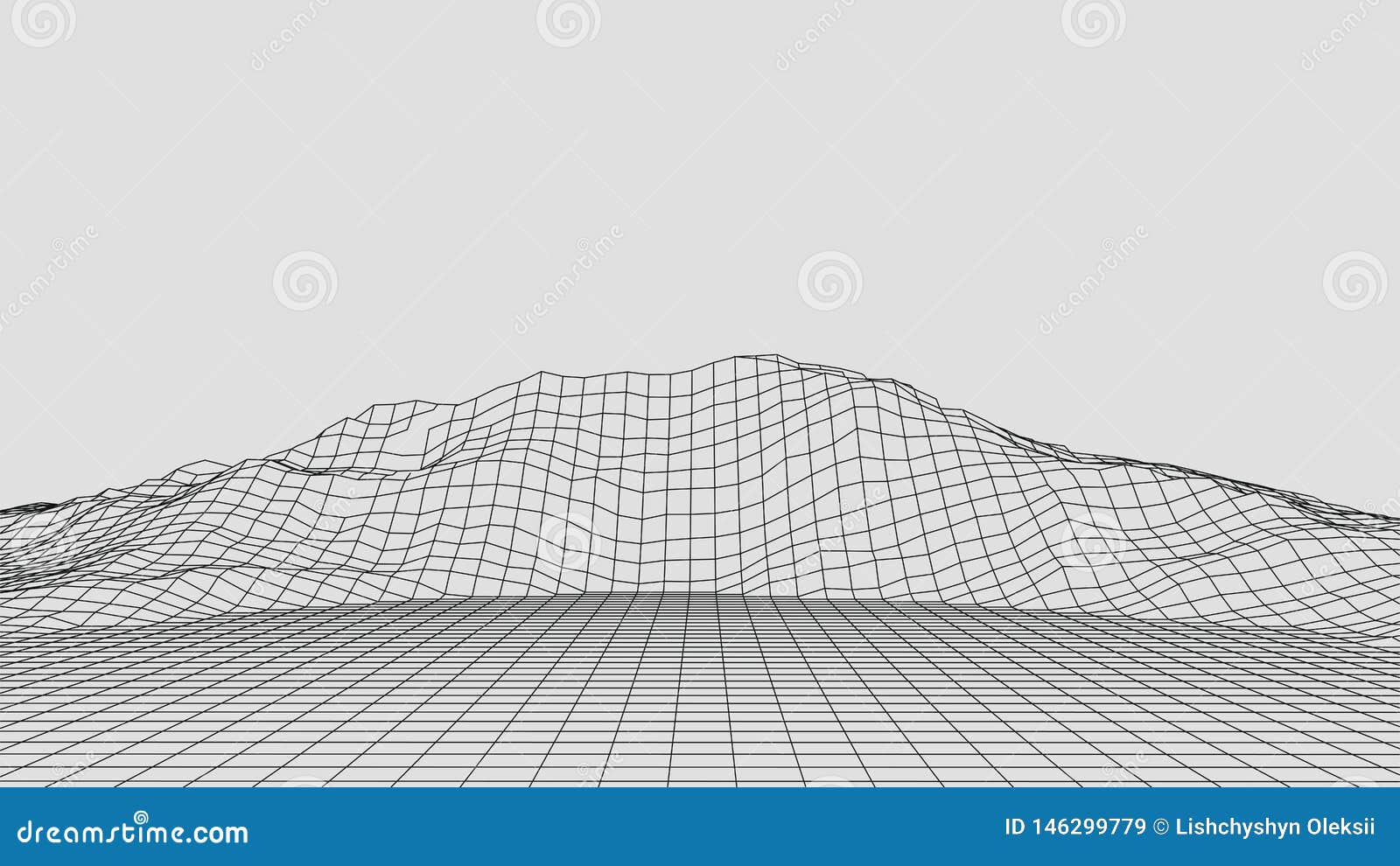 Wireframe Landscape Wire. Wireframe Terrain Lines Landscape Design. 3d ...